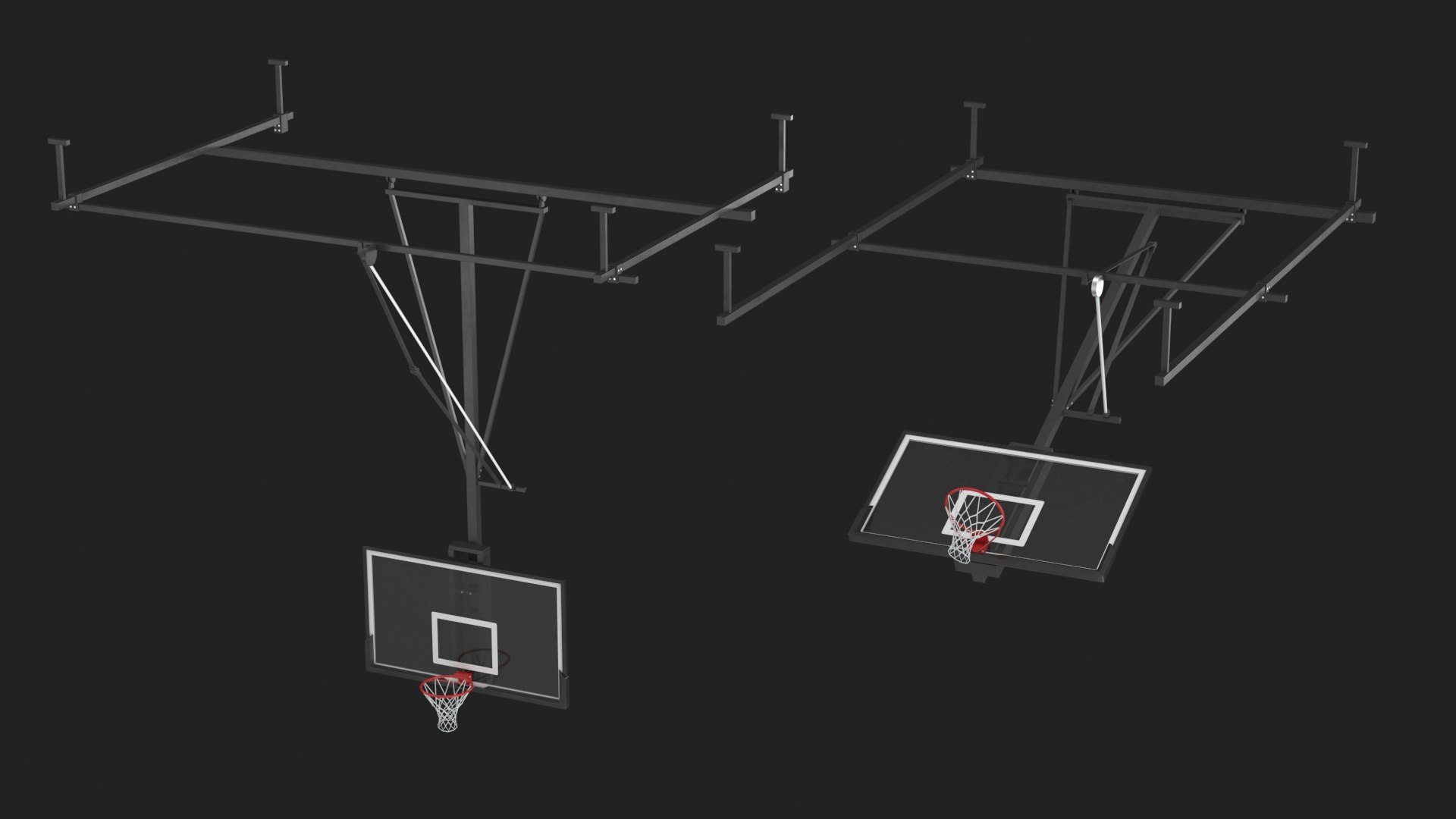 Realistic Basketball Hoops Ceiling 3D Model - TurboSquid 1446131