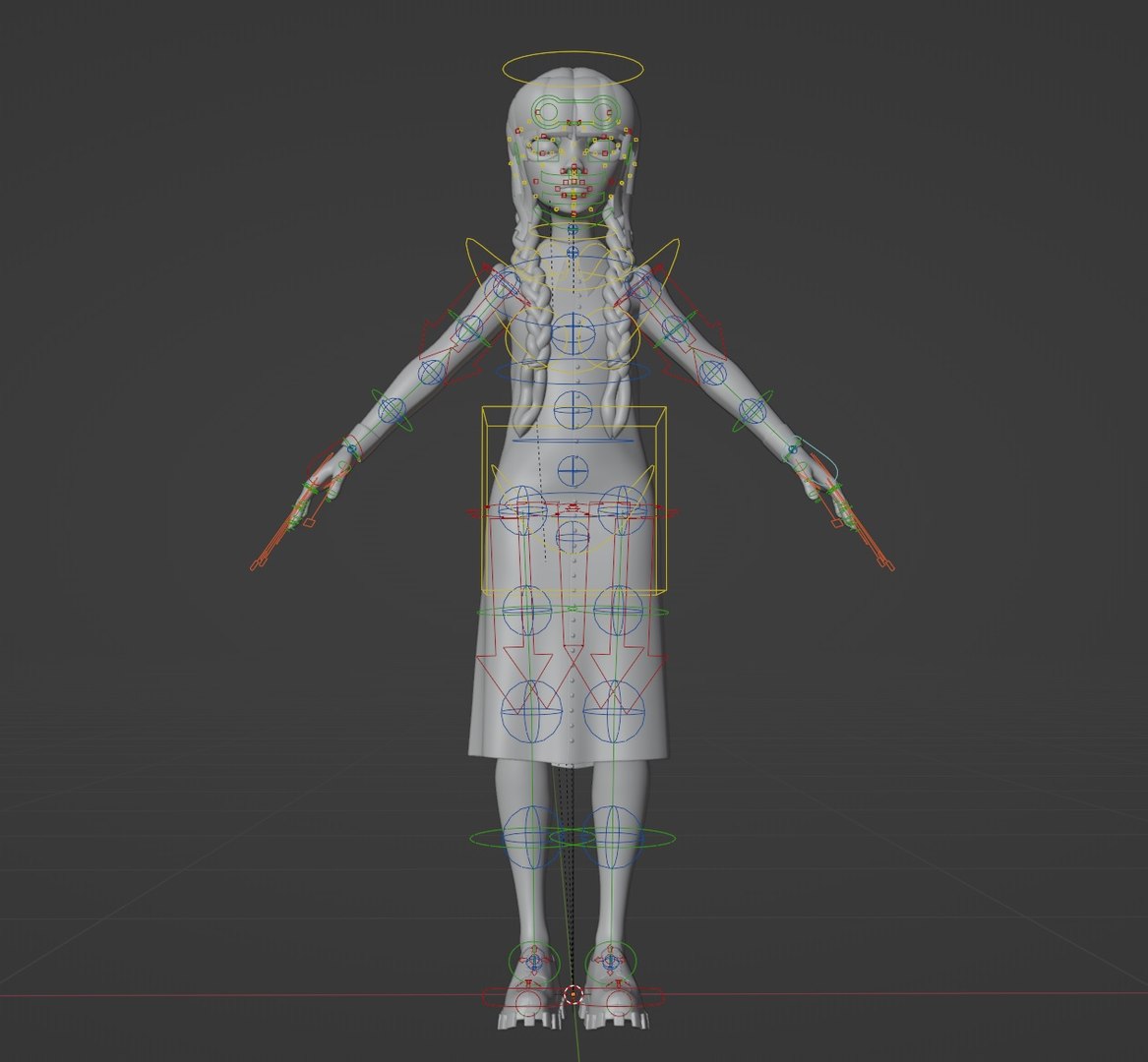 Wednesday Addams - Rigged 3D Character Model Low-poly Model ...