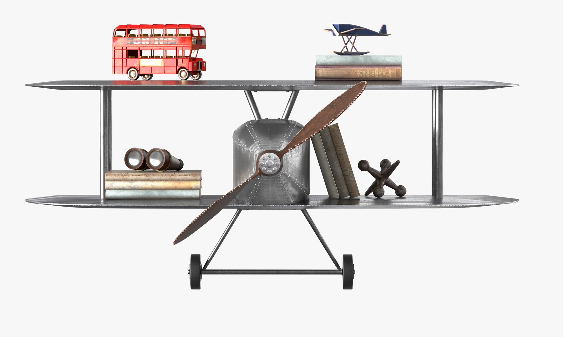 3D Model Vintage Airplane Metal Shelf - TurboSquid 1339505