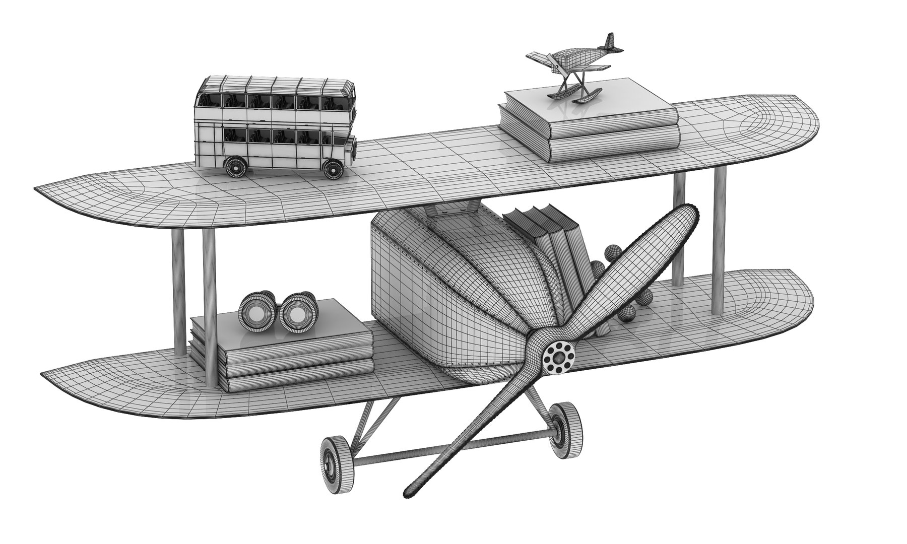 3D Model Vintage Airplane Metal Shelf - TurboSquid 1339505