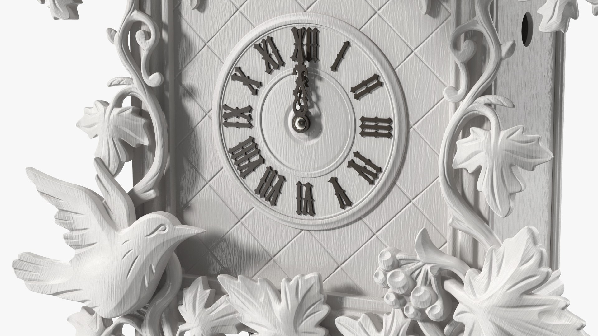 3D model Wooden Cuckoo Clock White - TurboSquid 1902528