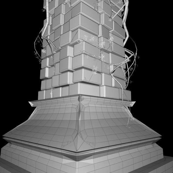 old column ivy 3d obj