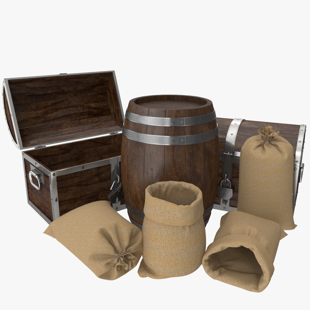 Wooden and Sacks Collection 1 model - TurboSquid 2063115