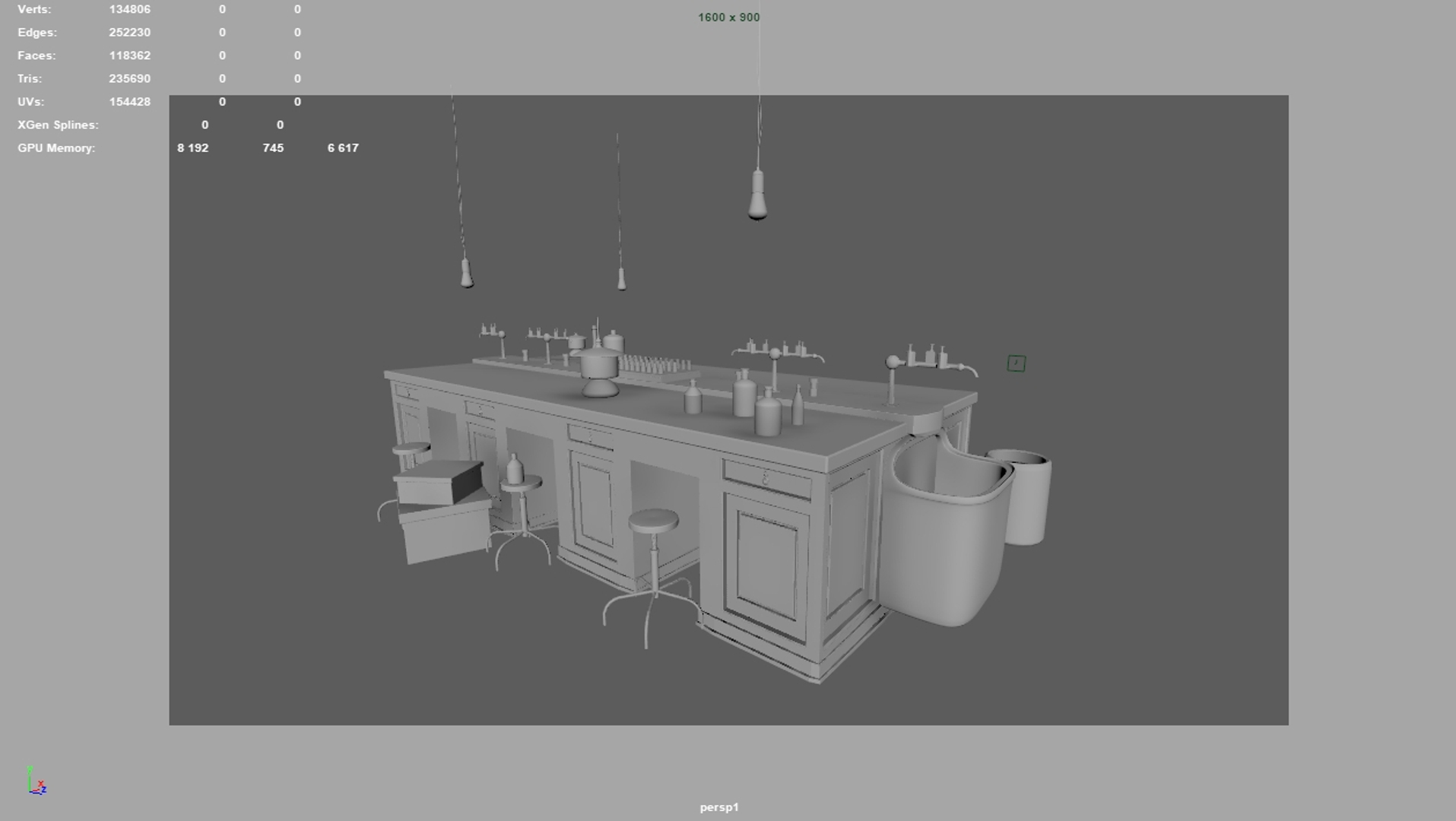 3D model laboratory table lab - TurboSquid 1542434