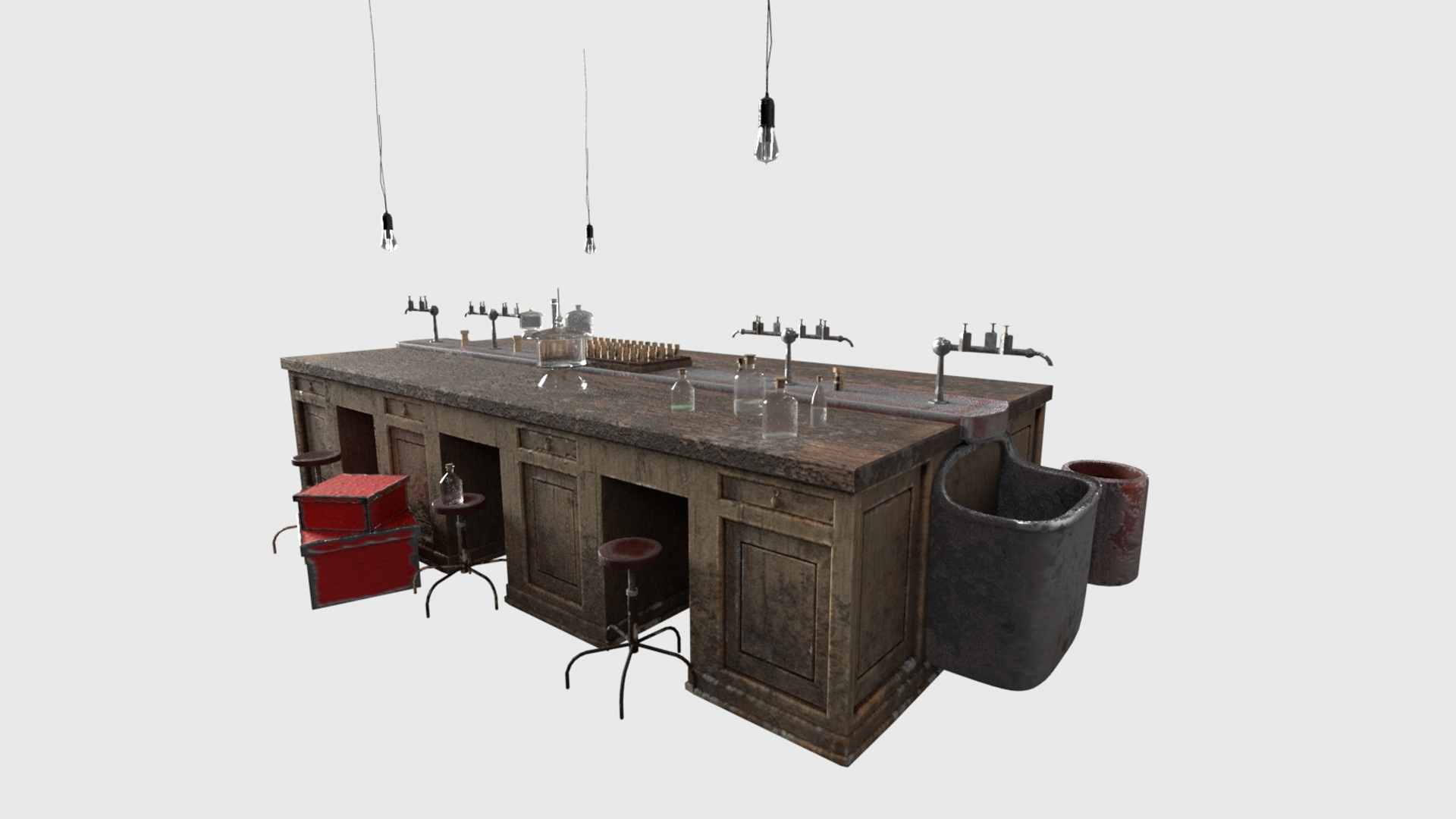 3D model laboratory table lab - TurboSquid 1542434