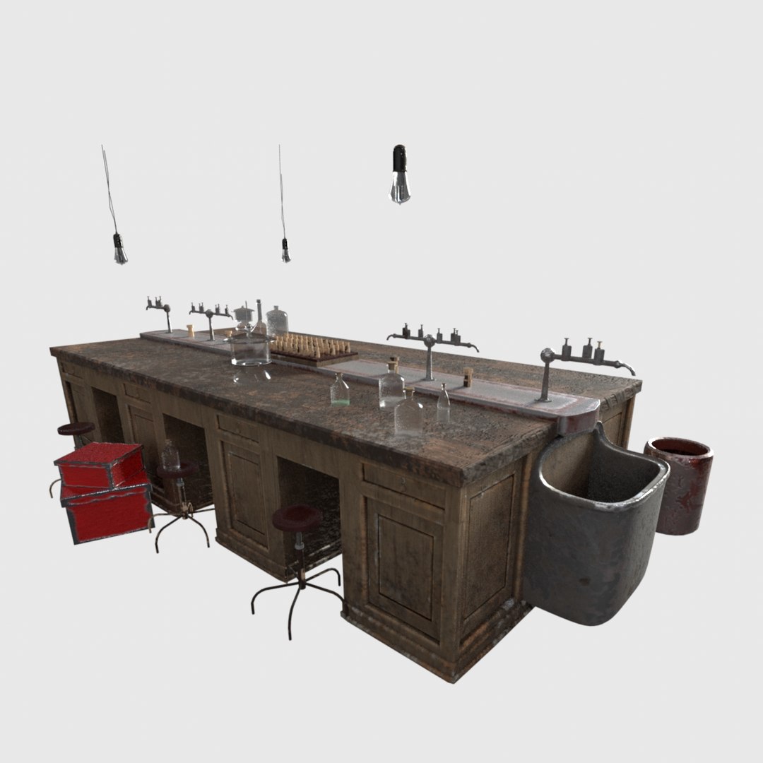3D model laboratory table lab - TurboSquid 1542434