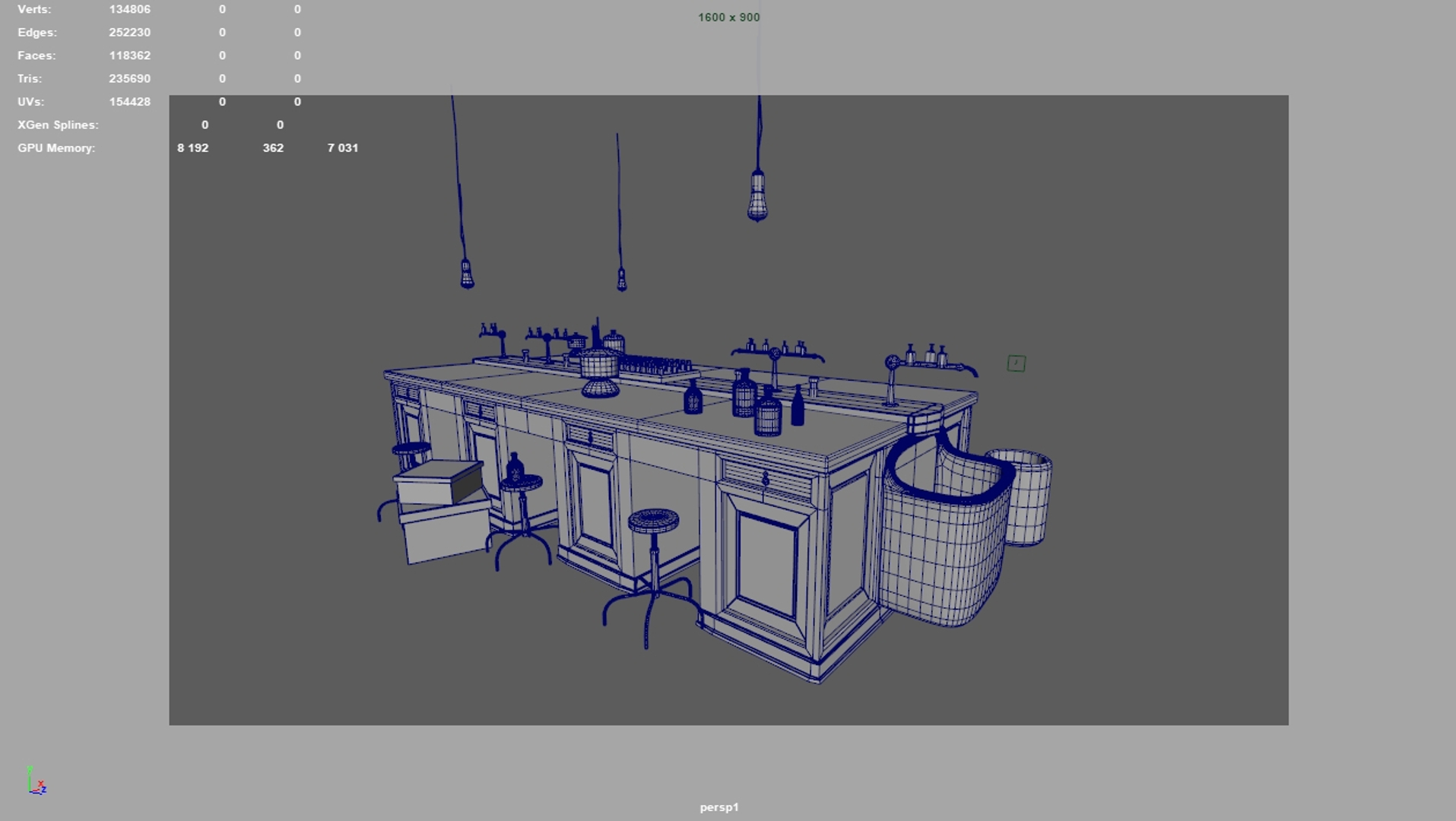 3D model laboratory table lab - TurboSquid 1542434