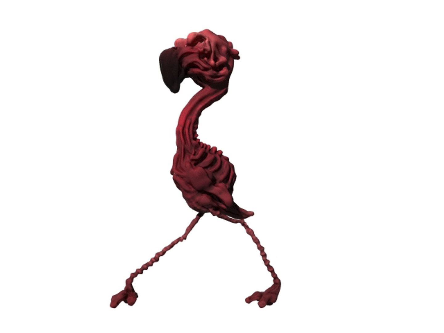 Zombie Flamingo Genoma Rig 3d Model