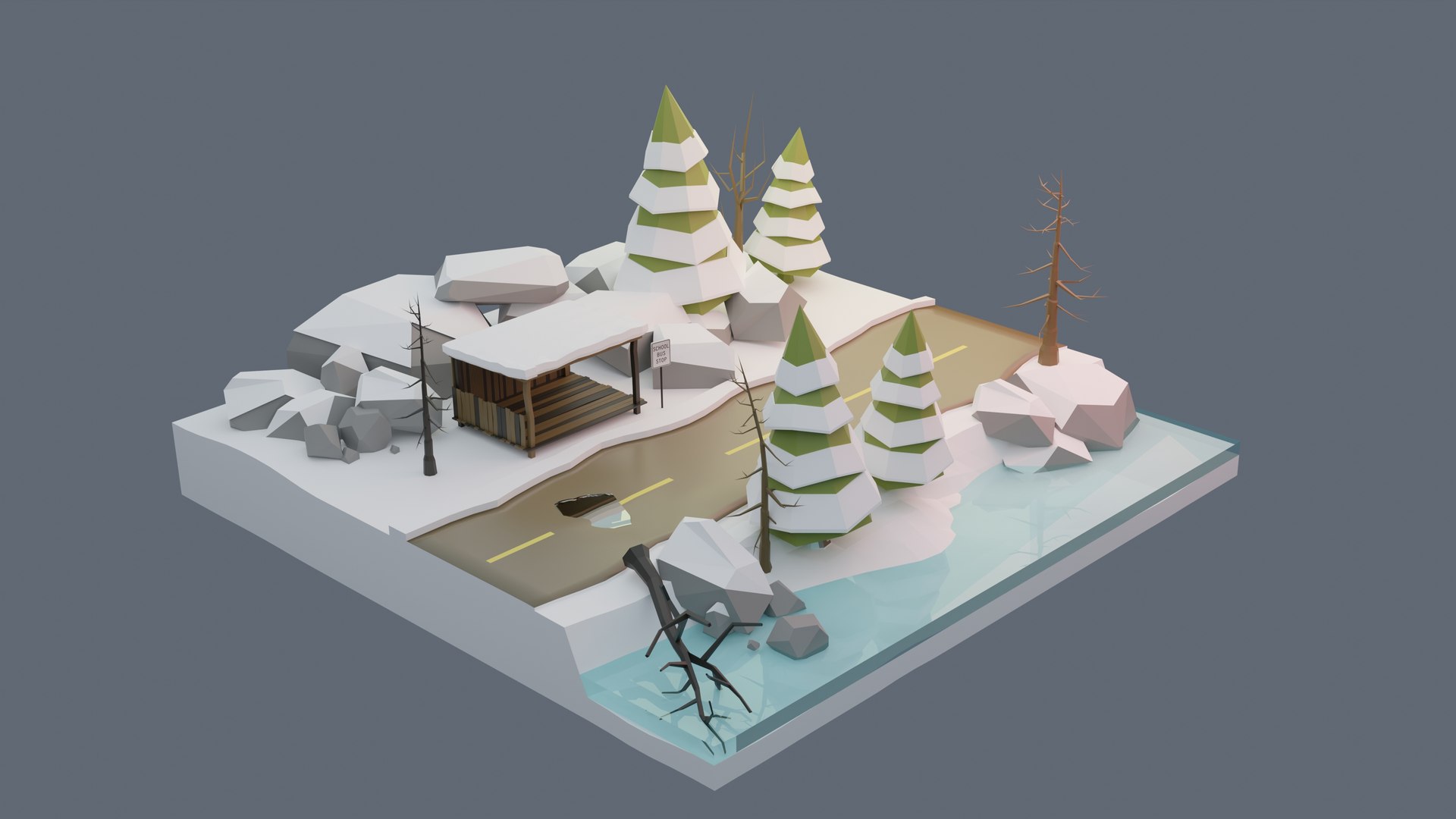 Winter Scene Animated 3D model - TurboSquid 1752760