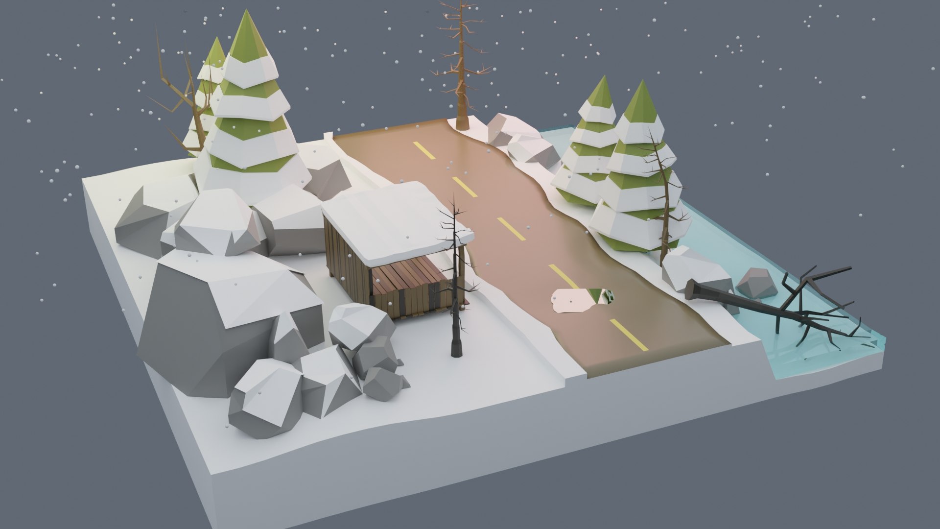 Winter Scene Animated 3D model - TurboSquid 1752760