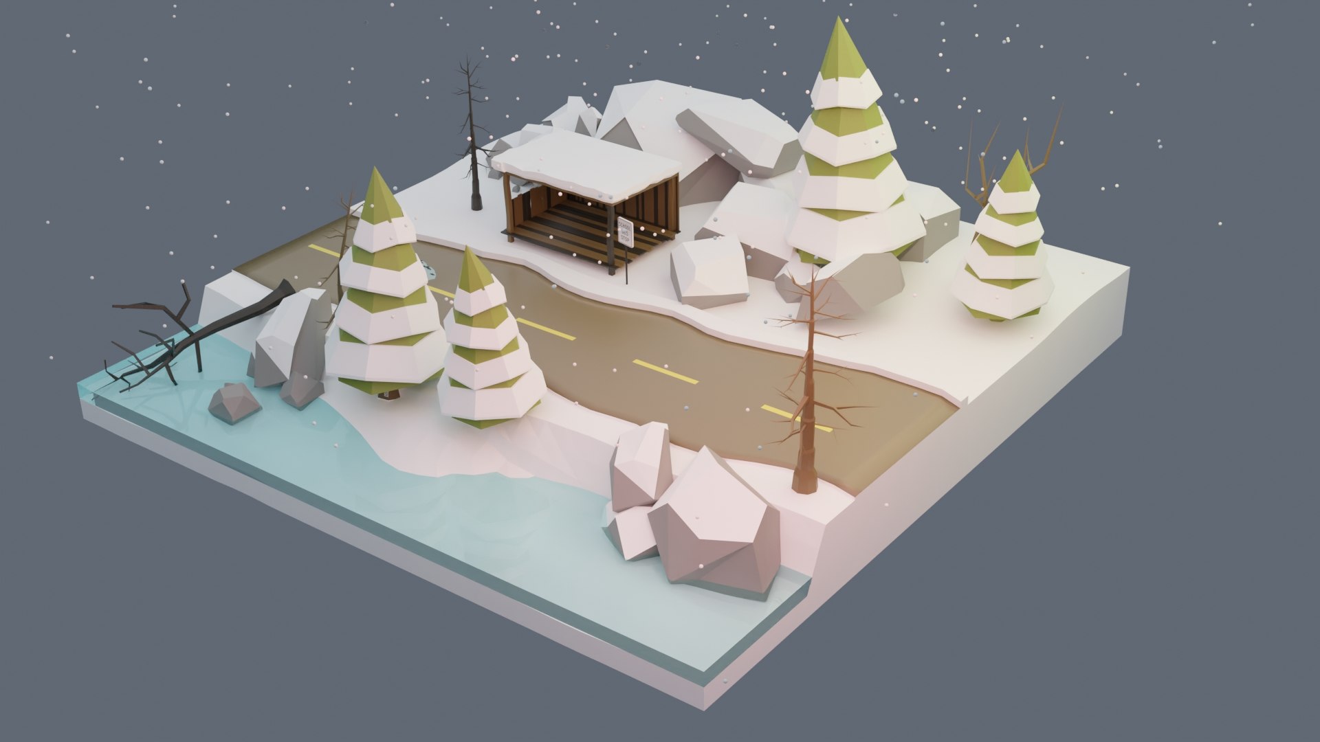Winter Scene Animated 3D model - TurboSquid 1752760