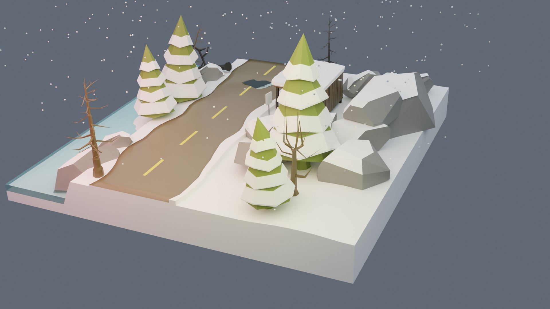Winter Scene Animated 3D model - TurboSquid 1752760