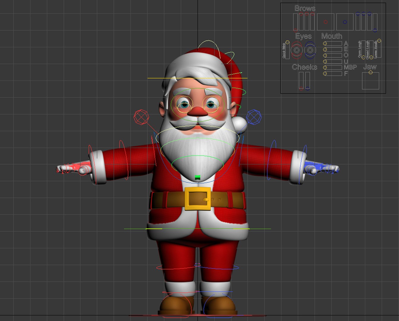 3d Max Rigged Catrig Santa Claus