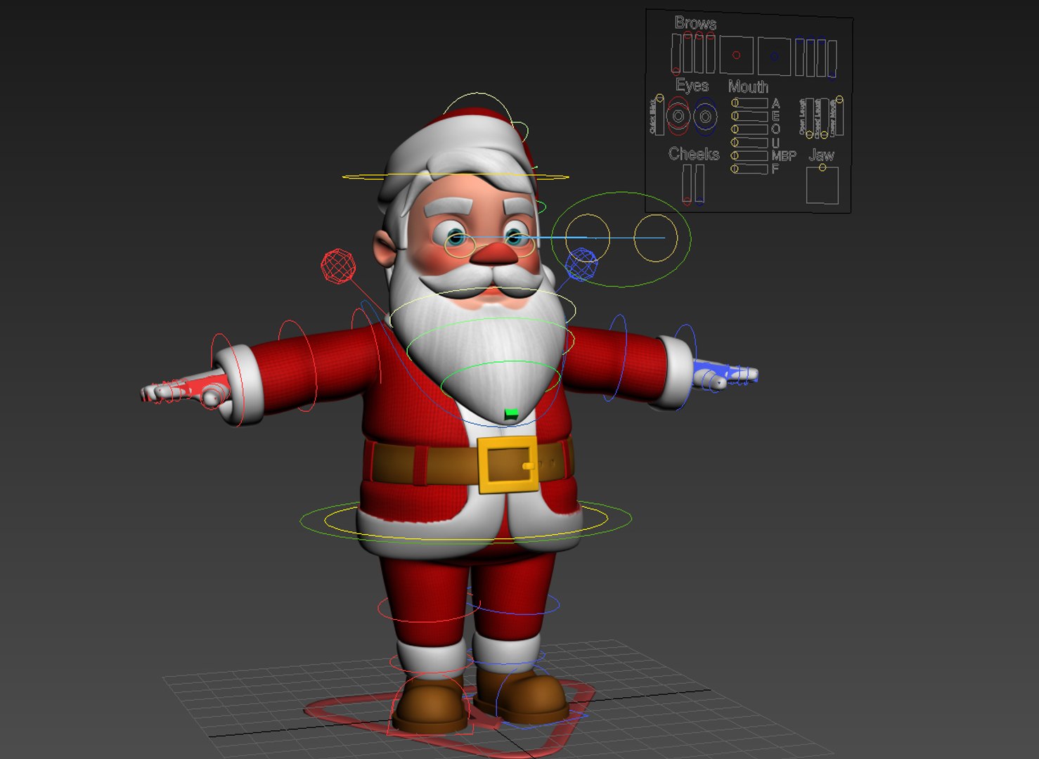 3d Max Rigged Catrig Santa Claus