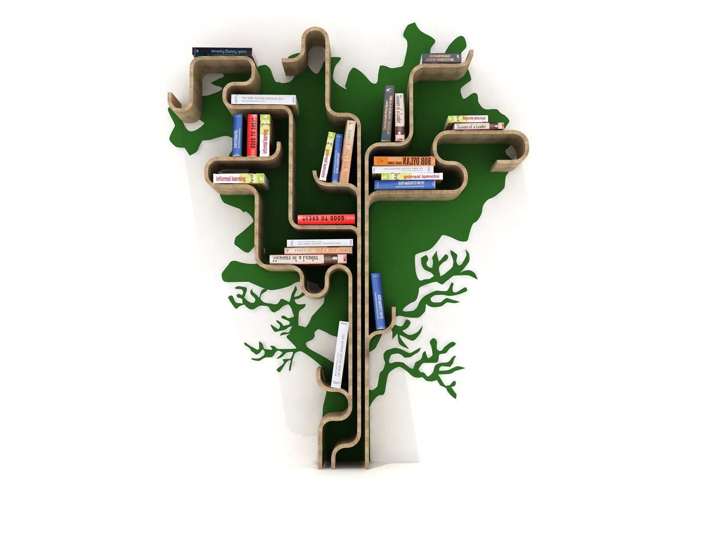3D Decorative Bookshelf Tree Form - TurboSquid 1433998