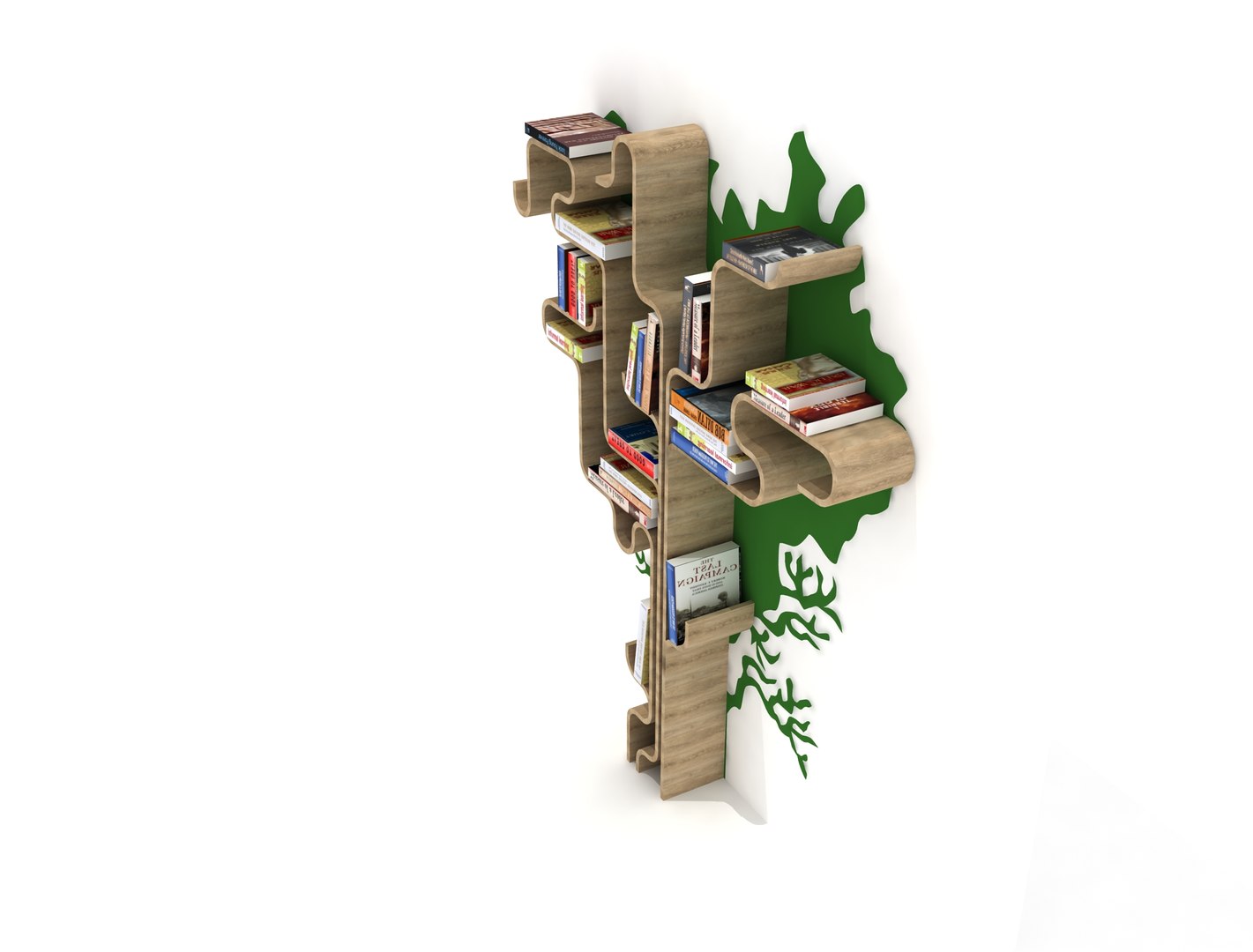 3D Decorative Bookshelf Tree Form - TurboSquid 1433998