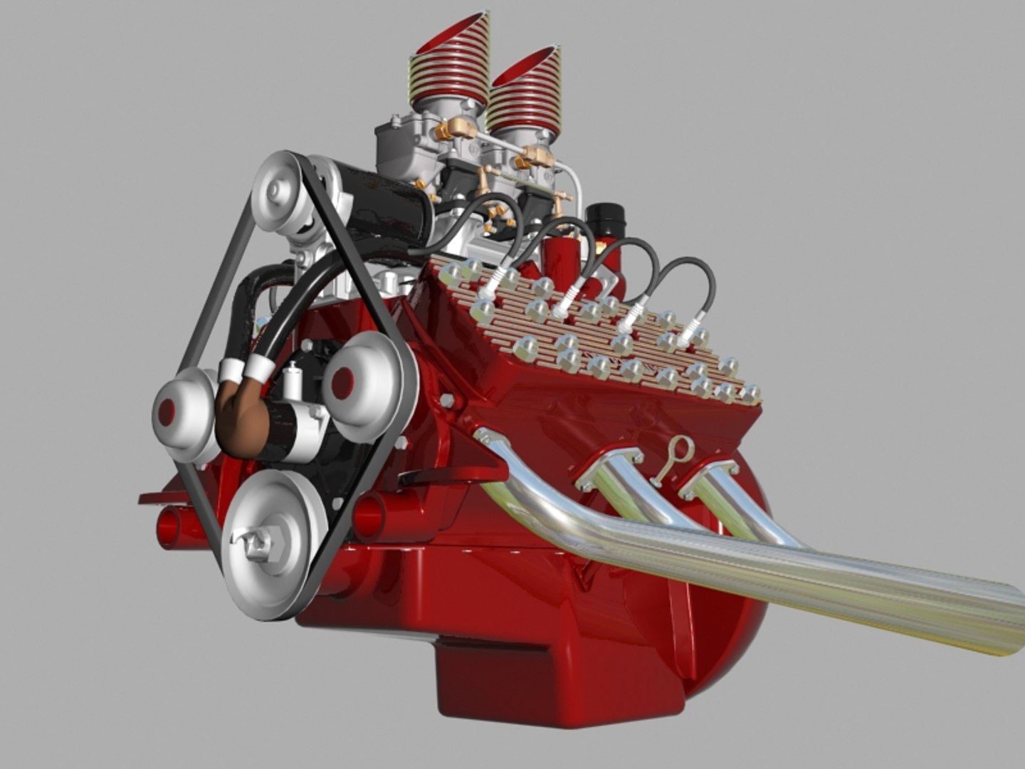 3d Custom Early Flathead V8 Engine