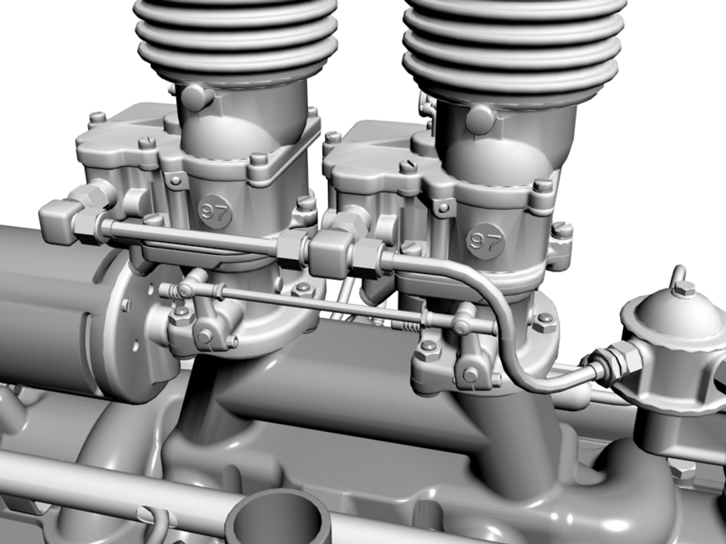 3d custom early flathead v8 engine