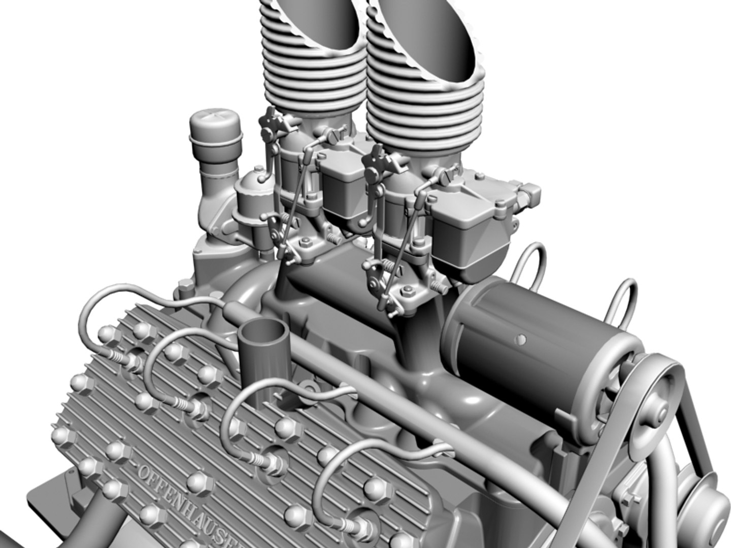 3d Custom Early Flathead V8 Engine