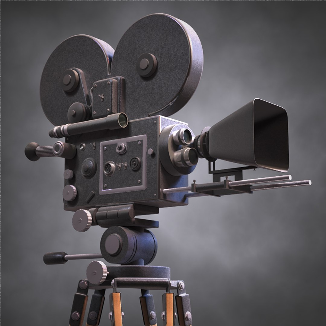 3d classic movie camera model