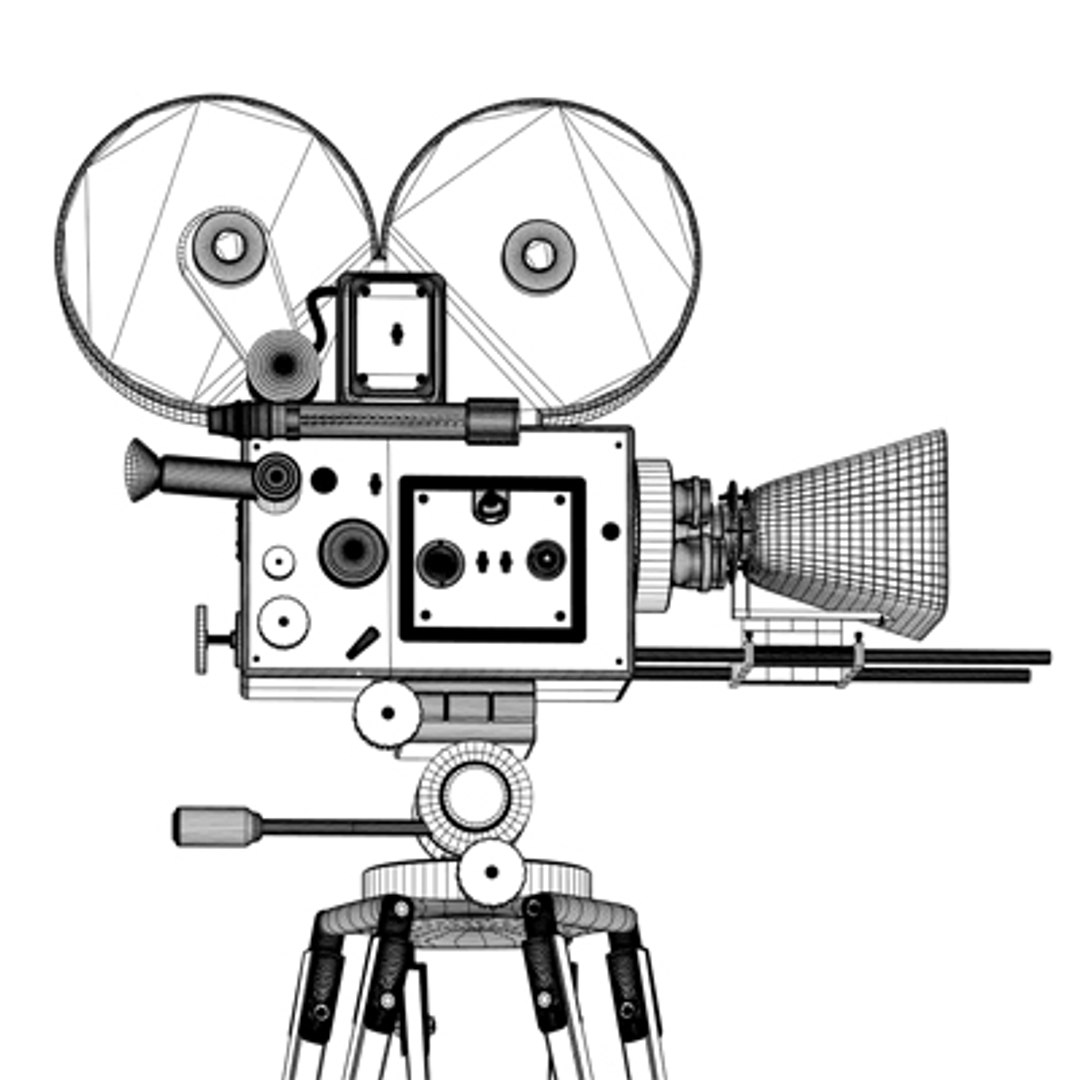3d classic movie camera model