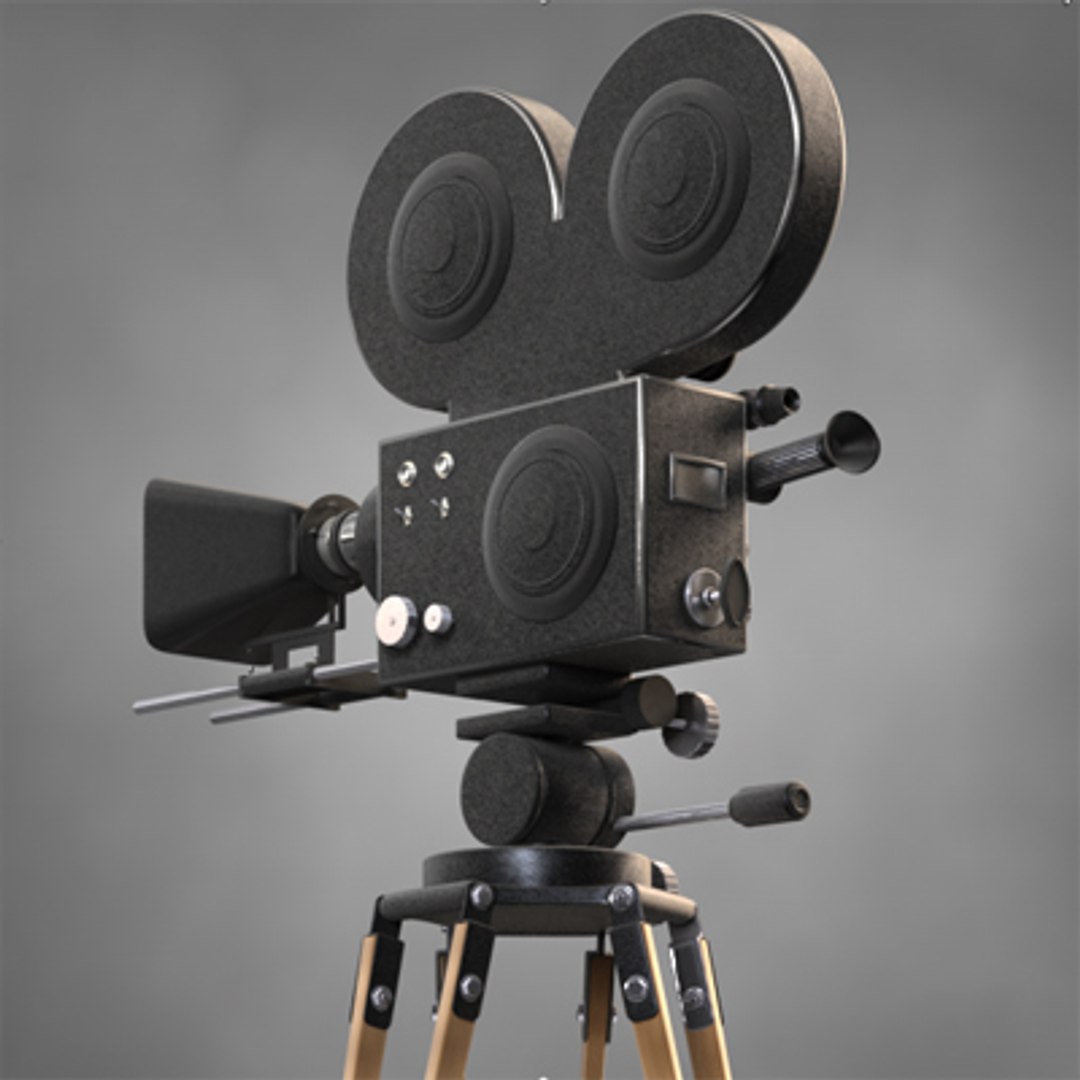 3d classic movie camera model