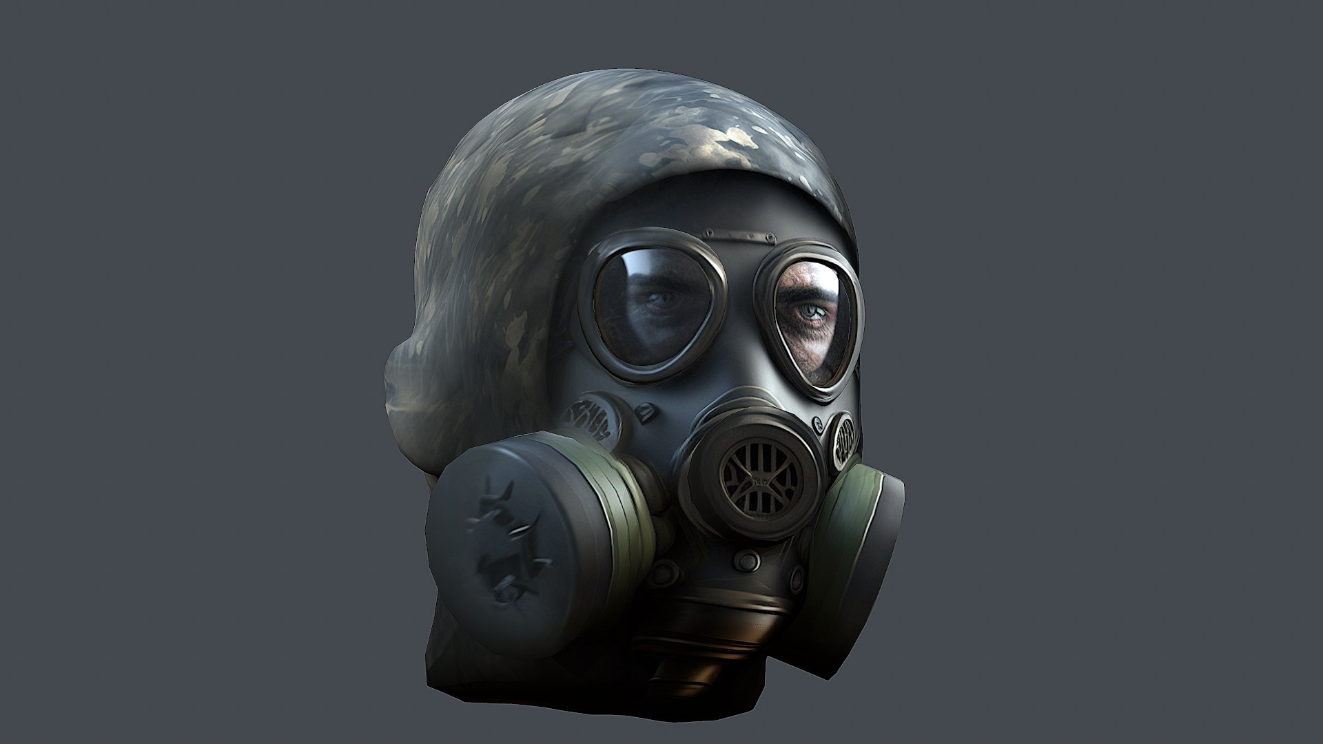 Gas Mask Helmet Military Combat Fantasy Cyborg Space 3D Model ...