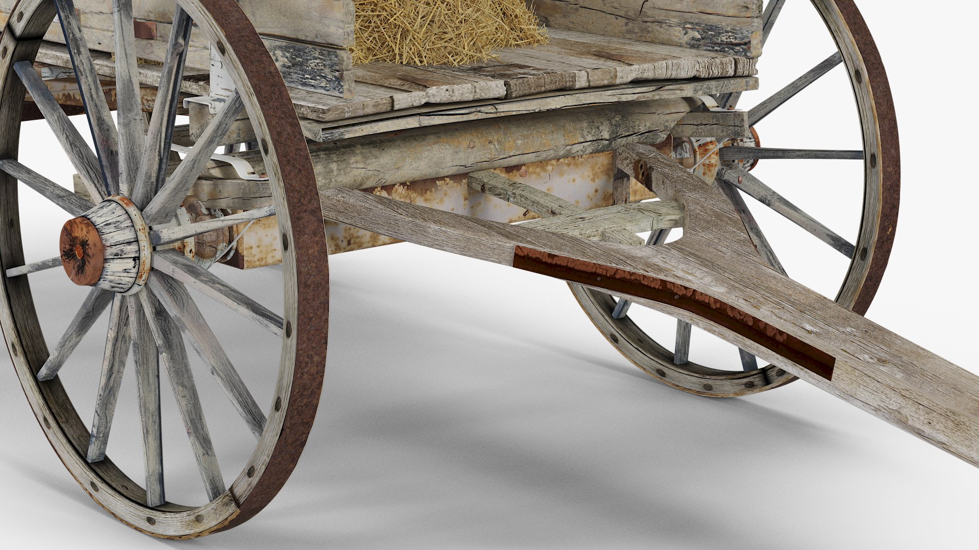 3D Wagon With Hay Model - TurboSquid 2376817