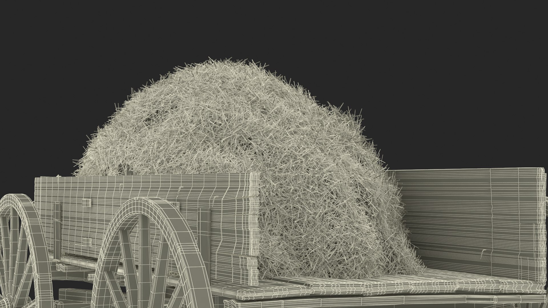 3D Wagon With Hay Model - TurboSquid 2376817
