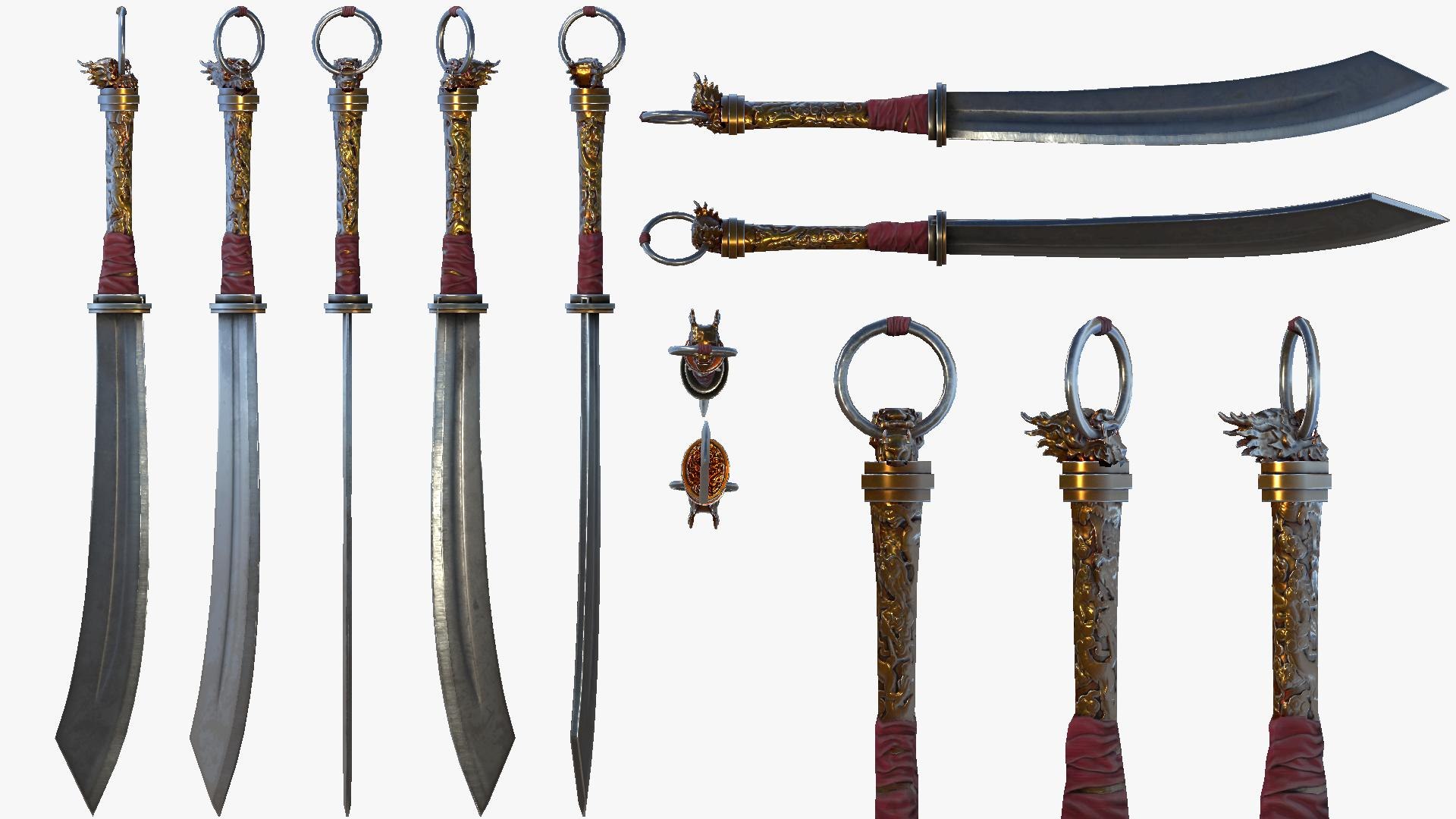 Fantasy Sword RPG Chinese Dadao Blade Sword Straight Gladius Broad ...