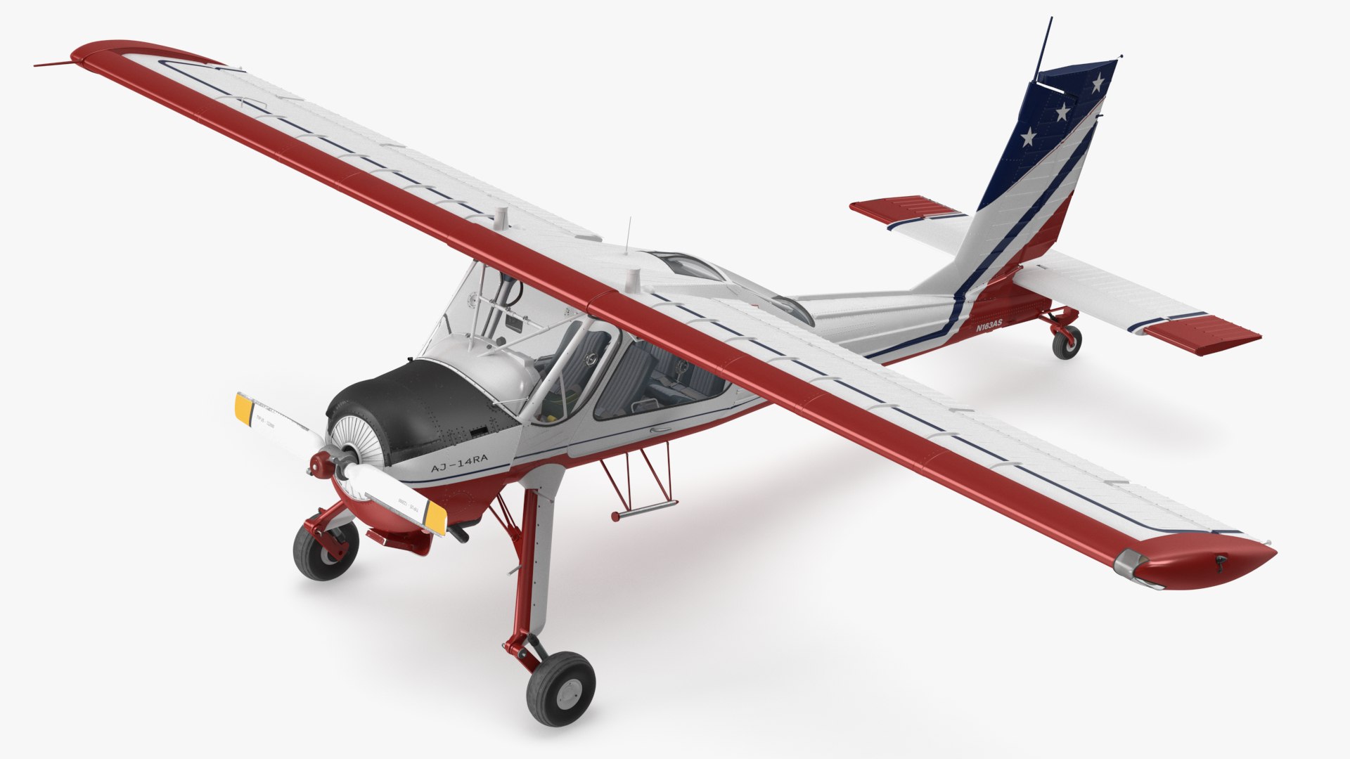 3D Civil Airplane PZL 104 Wilga Flag Color Rigged For Maya - TurboSquid ...