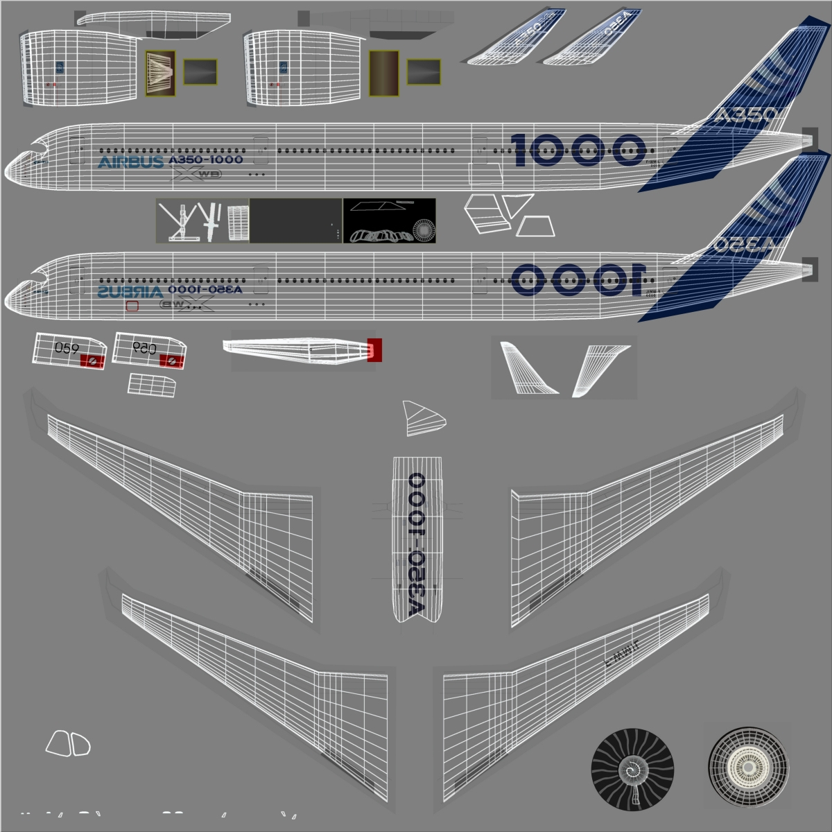 3d model airbus a350-1000 xwb
