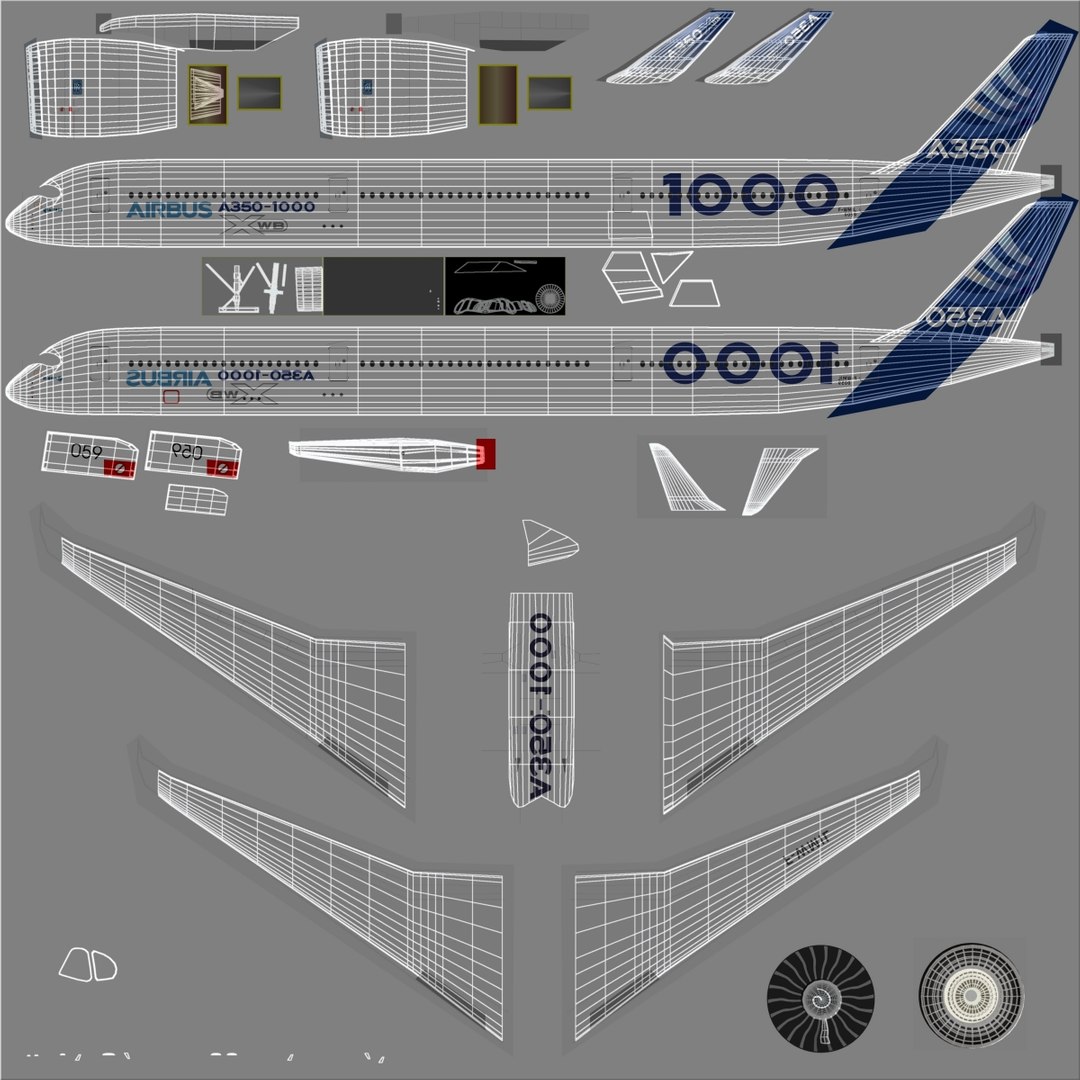3d model airbus a350-1000 xwb