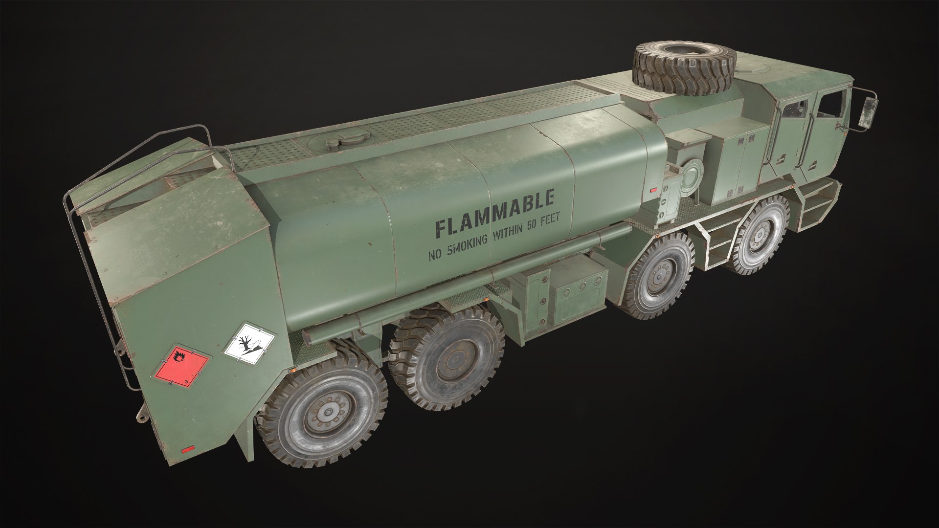 3D Heavy Military Truck V2 - Tanker - TurboSquid 2399571