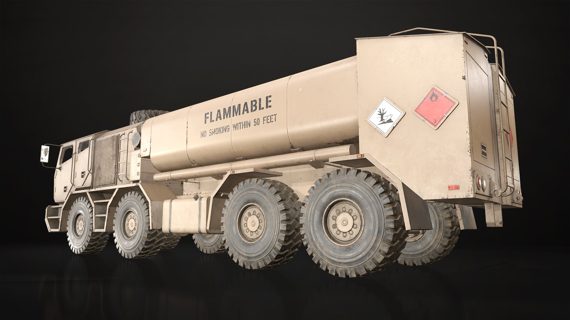 3D Heavy Military Truck V2 - Tanker - TurboSquid 2399571