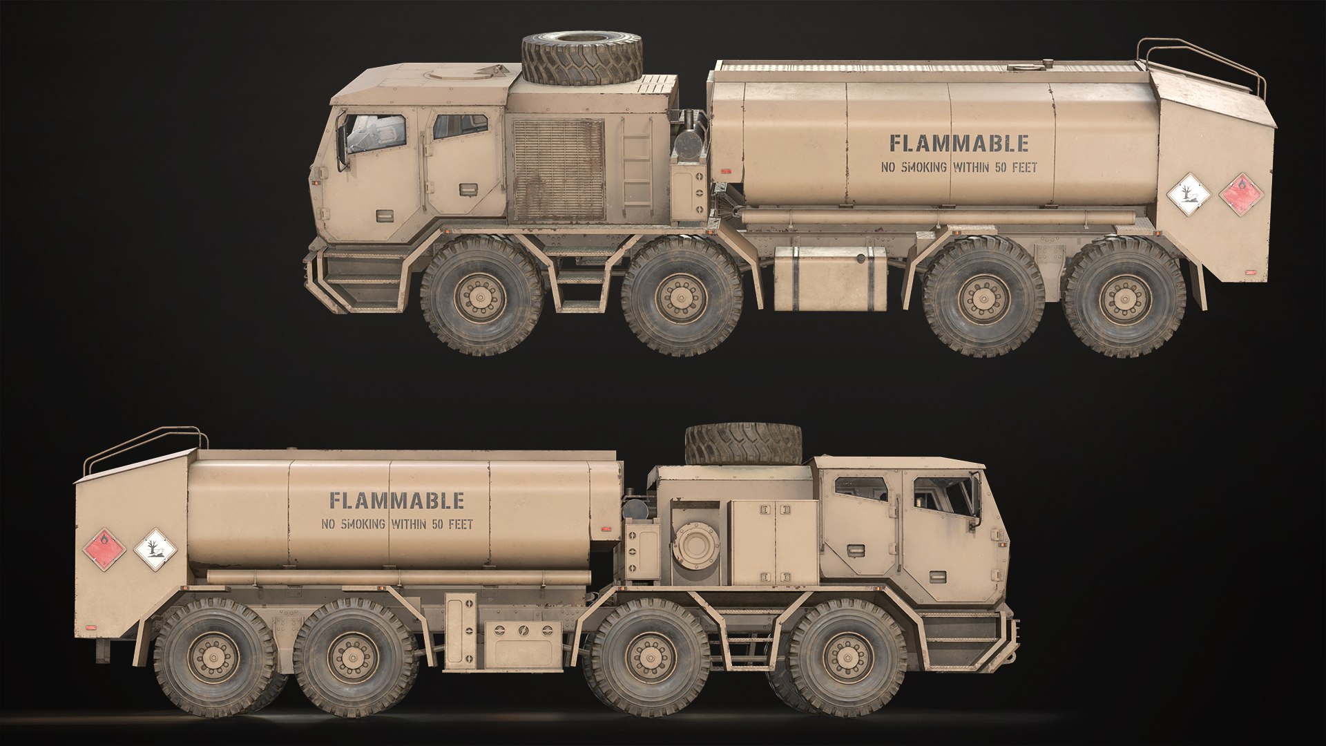3D Heavy Military Truck V2 - Tanker - TurboSquid 2399571