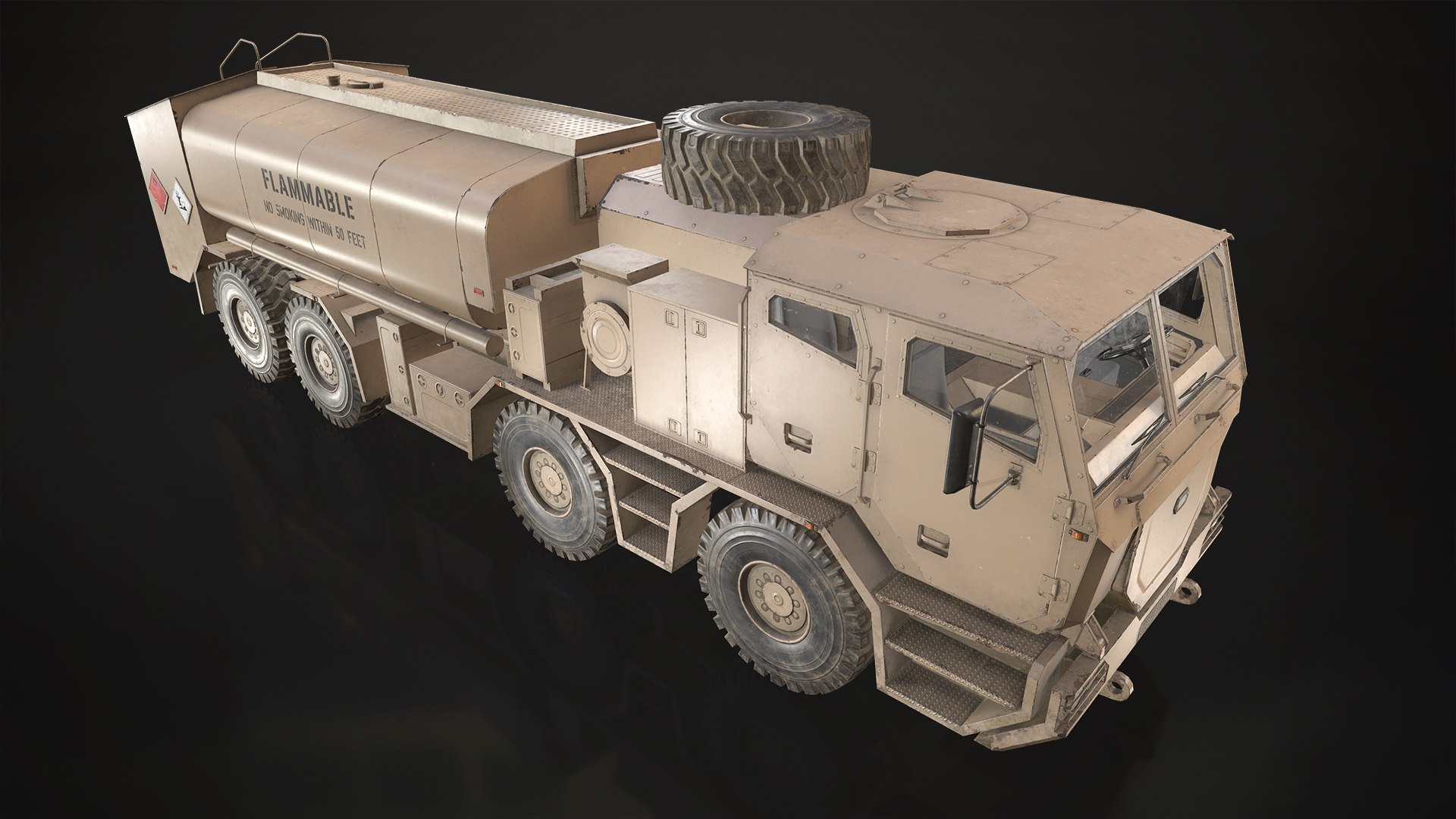 3D Heavy Military Truck V2 - Tanker - TurboSquid 2399571