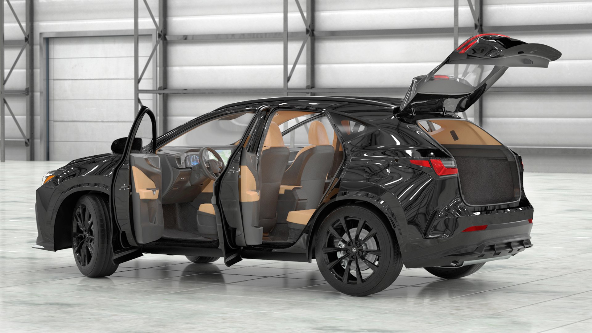 2024 Lexus NX Black Simple Interior Rigged for Cinema 4D model ...