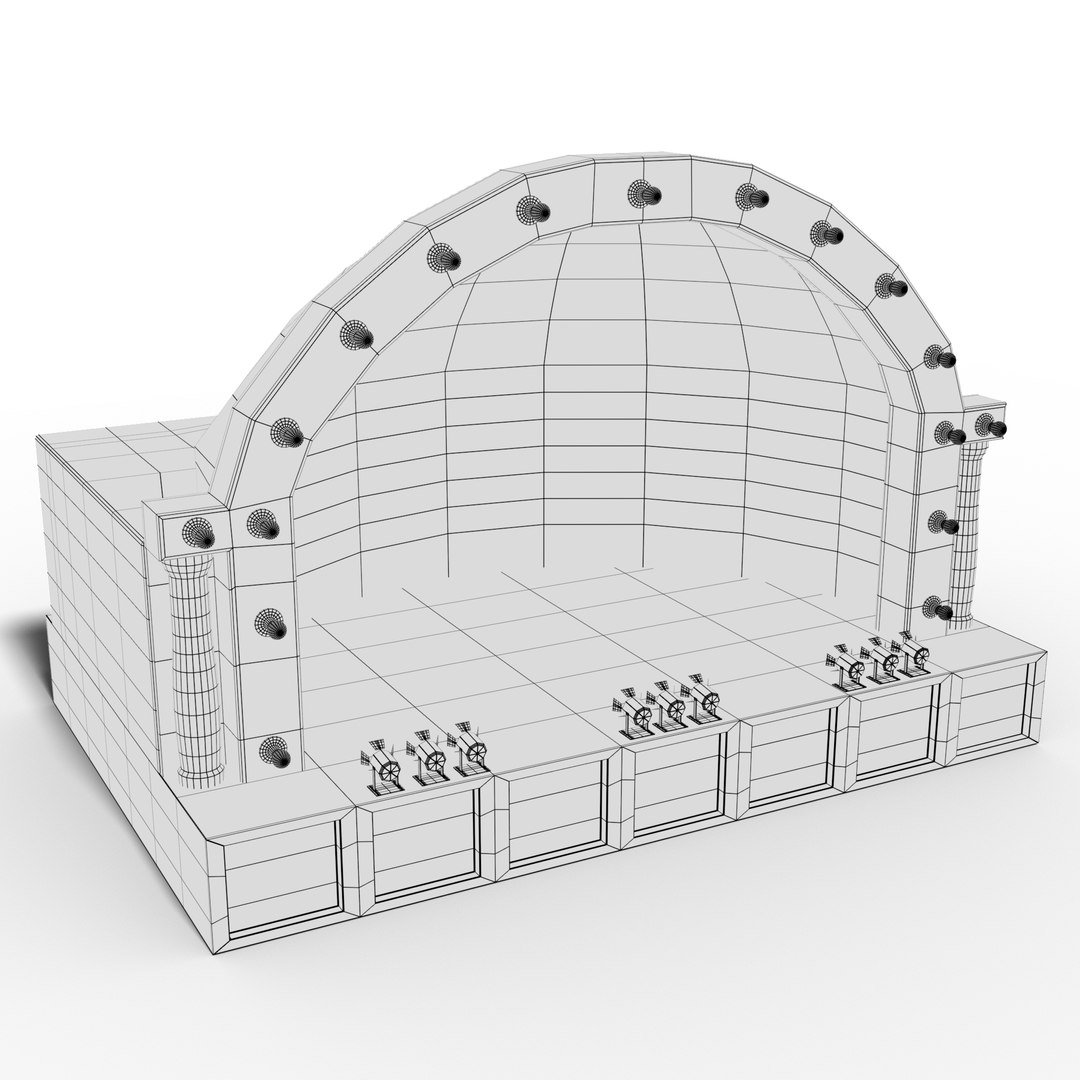 3D Model Wooden Stage - TurboSquid 2059288