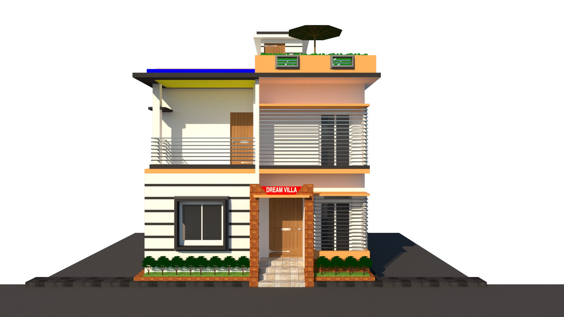 3D 700 Sft 3 Bed Duplex House Full Design Model - TurboSquid 2109333