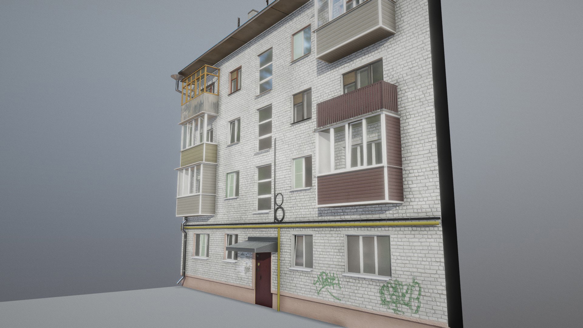 Wall Building PBR 3D Model - TurboSquid 2145050