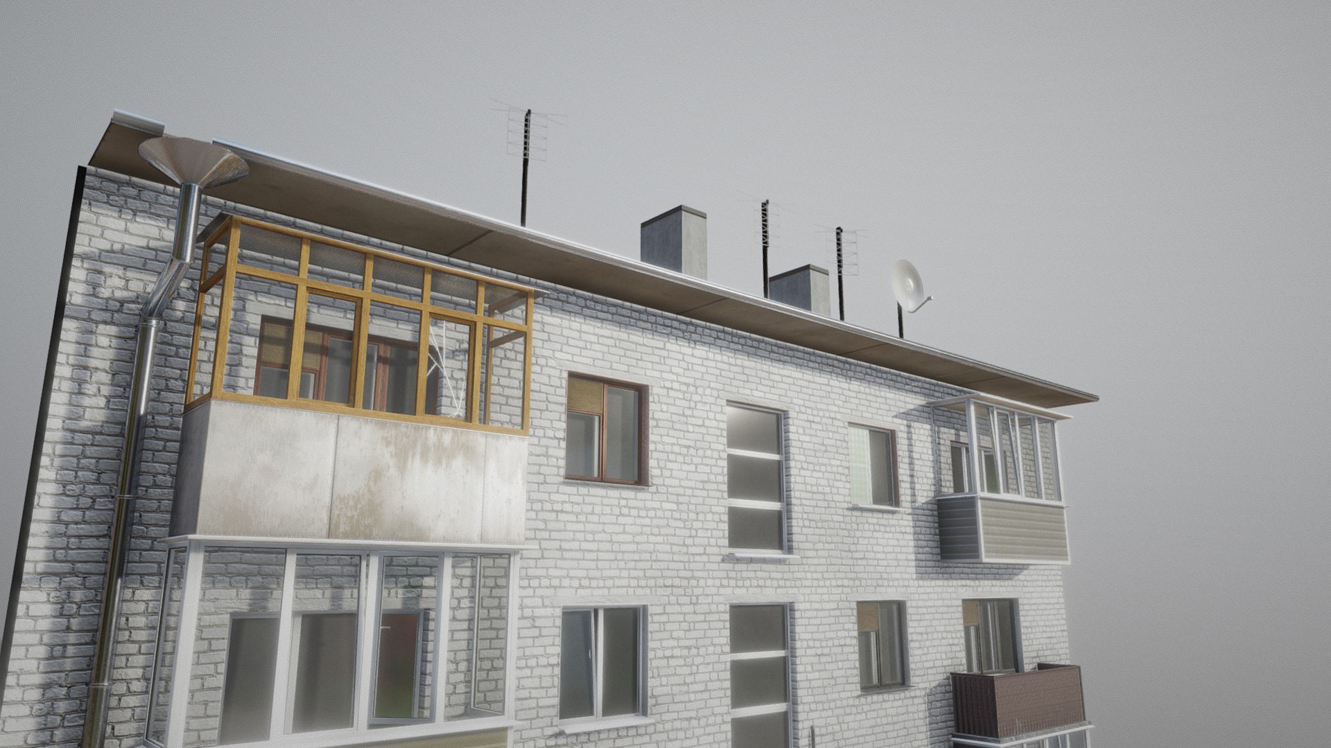 Wall Building PBR 3D Model - TurboSquid 2145050