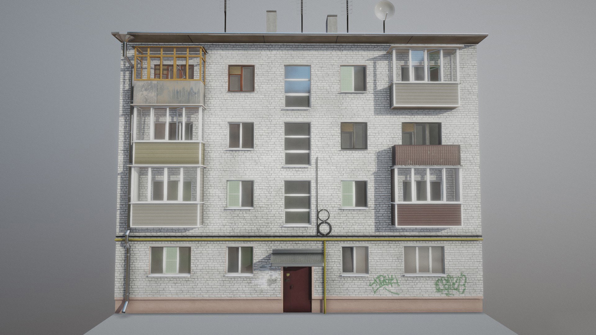 Wall Building PBR 3D Model - TurboSquid 2145050