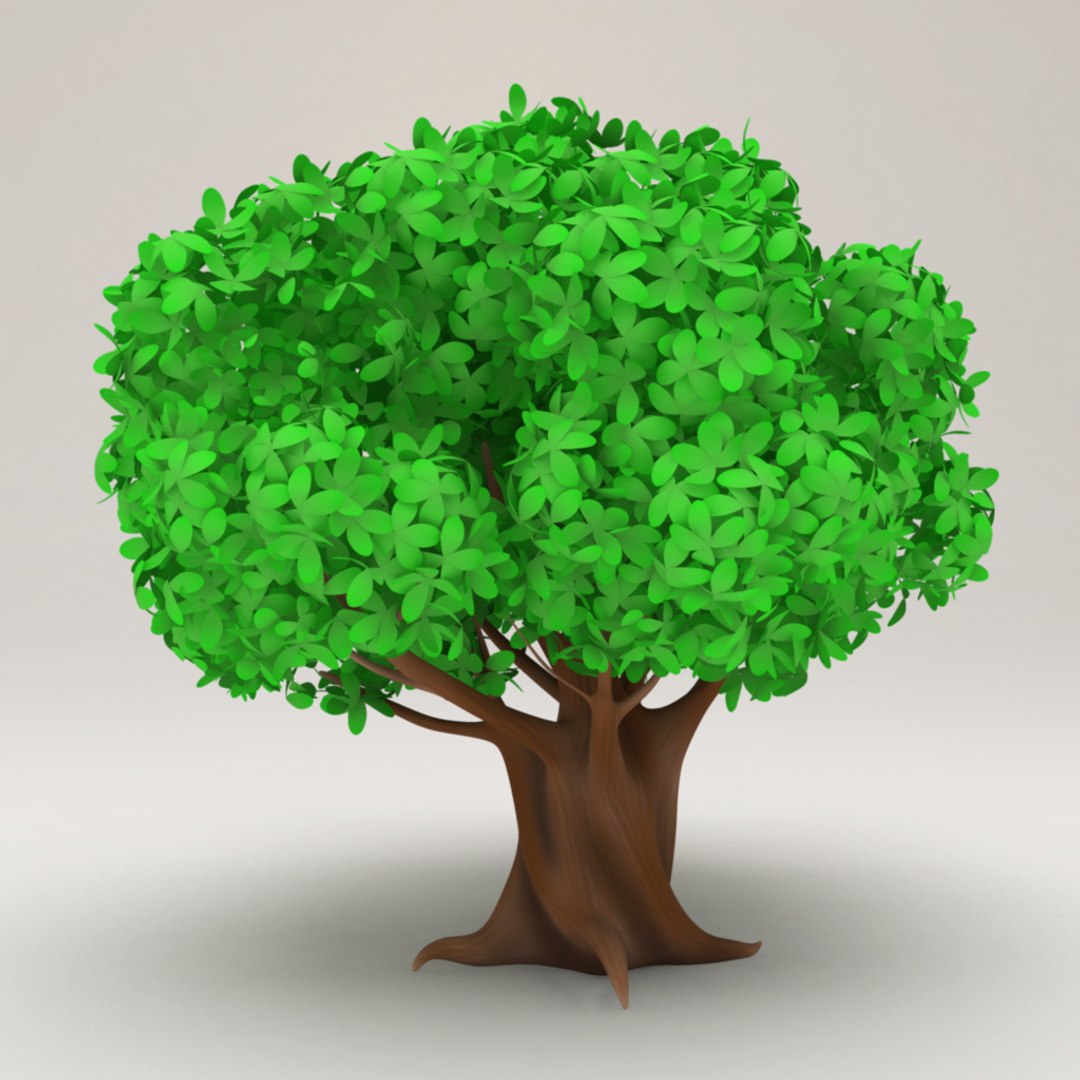 Stylized Tree Cartoon Obj