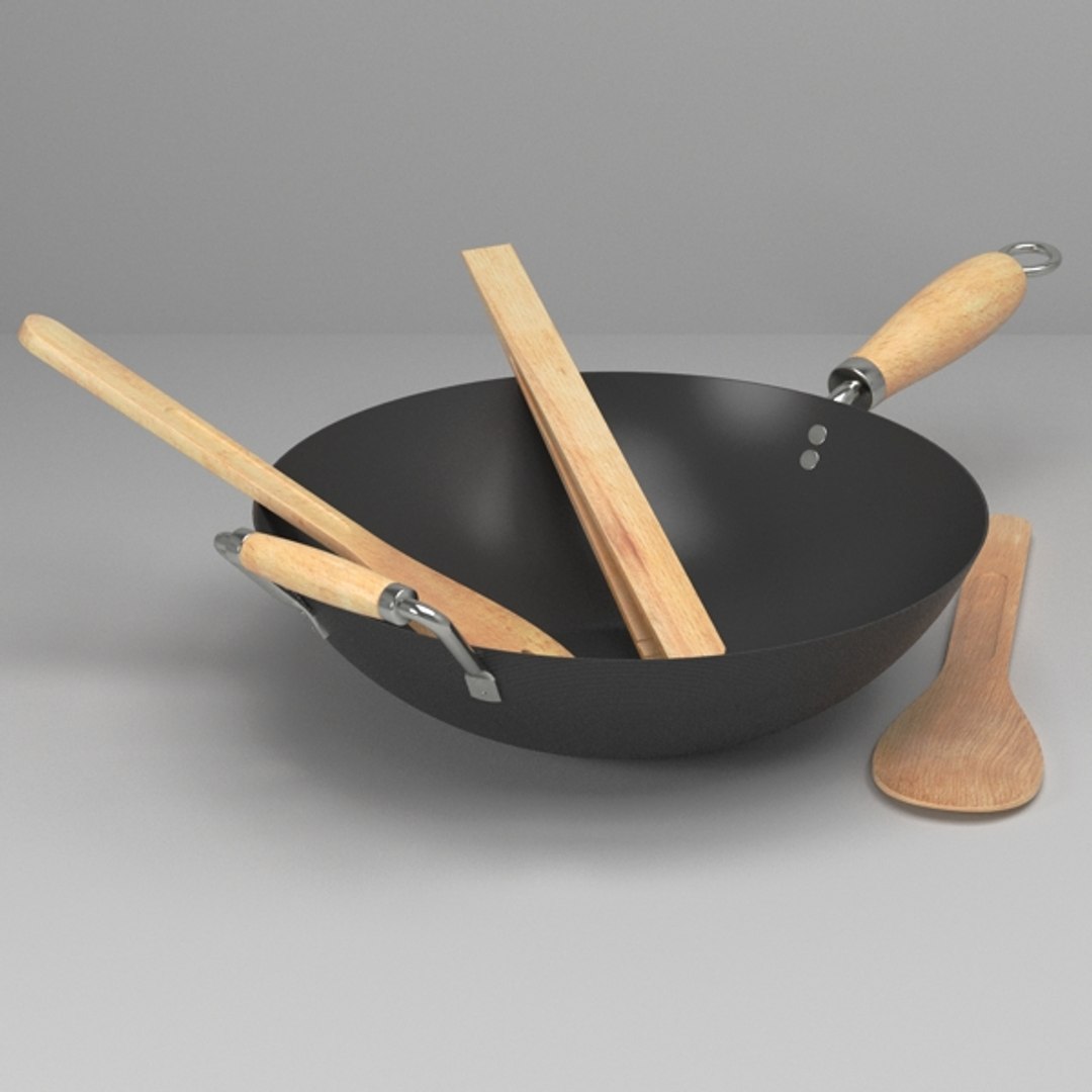 3d Wok Utensils Model