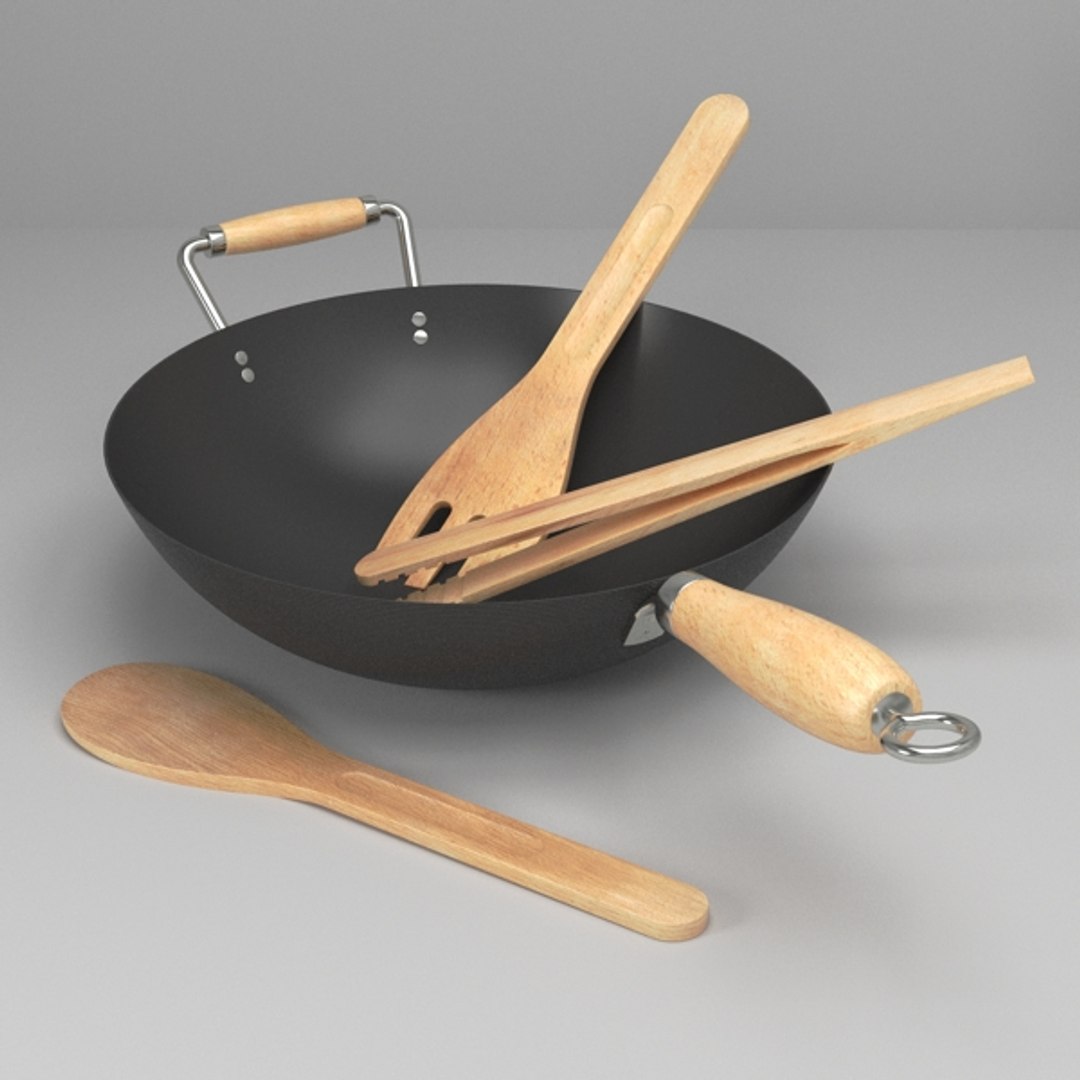 3d Wok Utensils Model