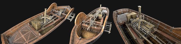 3D модель Пироскаф - Пароход 1783 г. - TurboSquid 1847664