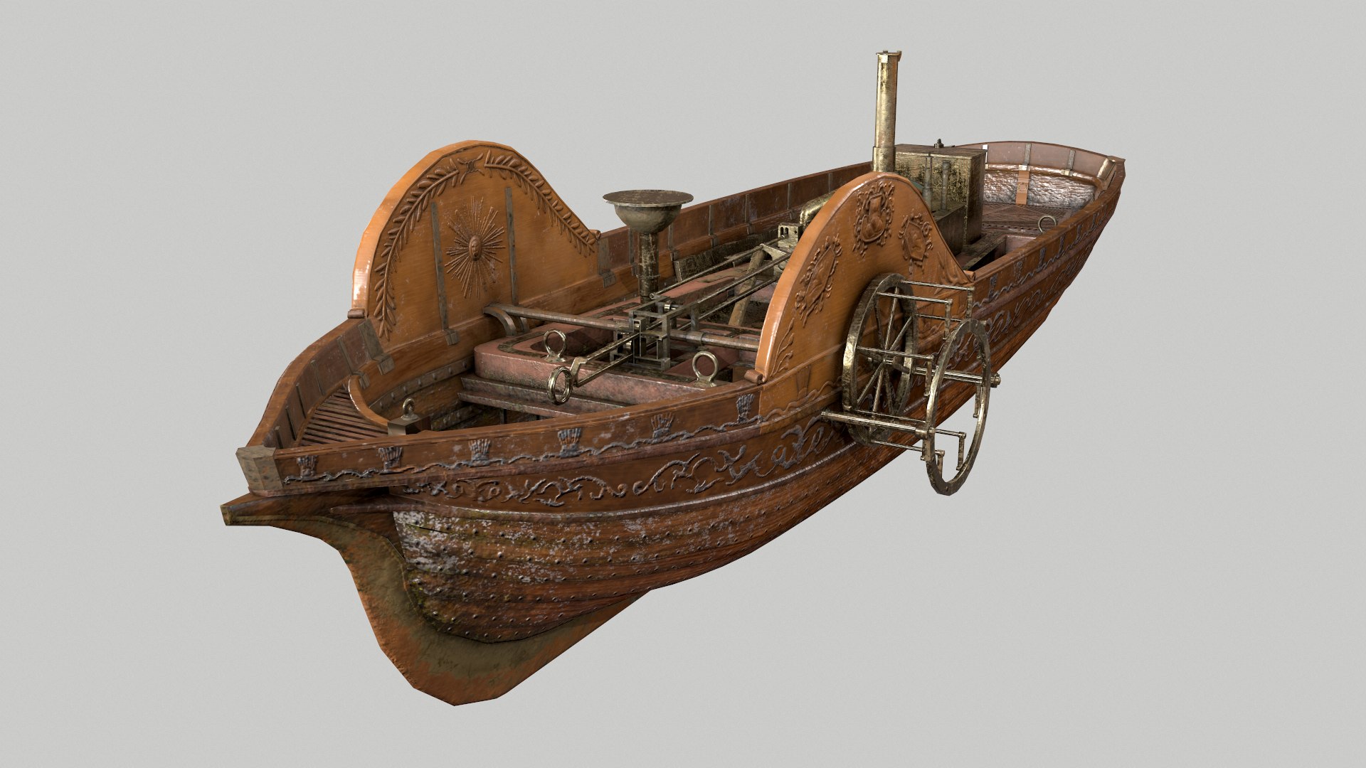 Pyroscaphe-1783蒸気船3Dモデル - TurboSquid 1847664