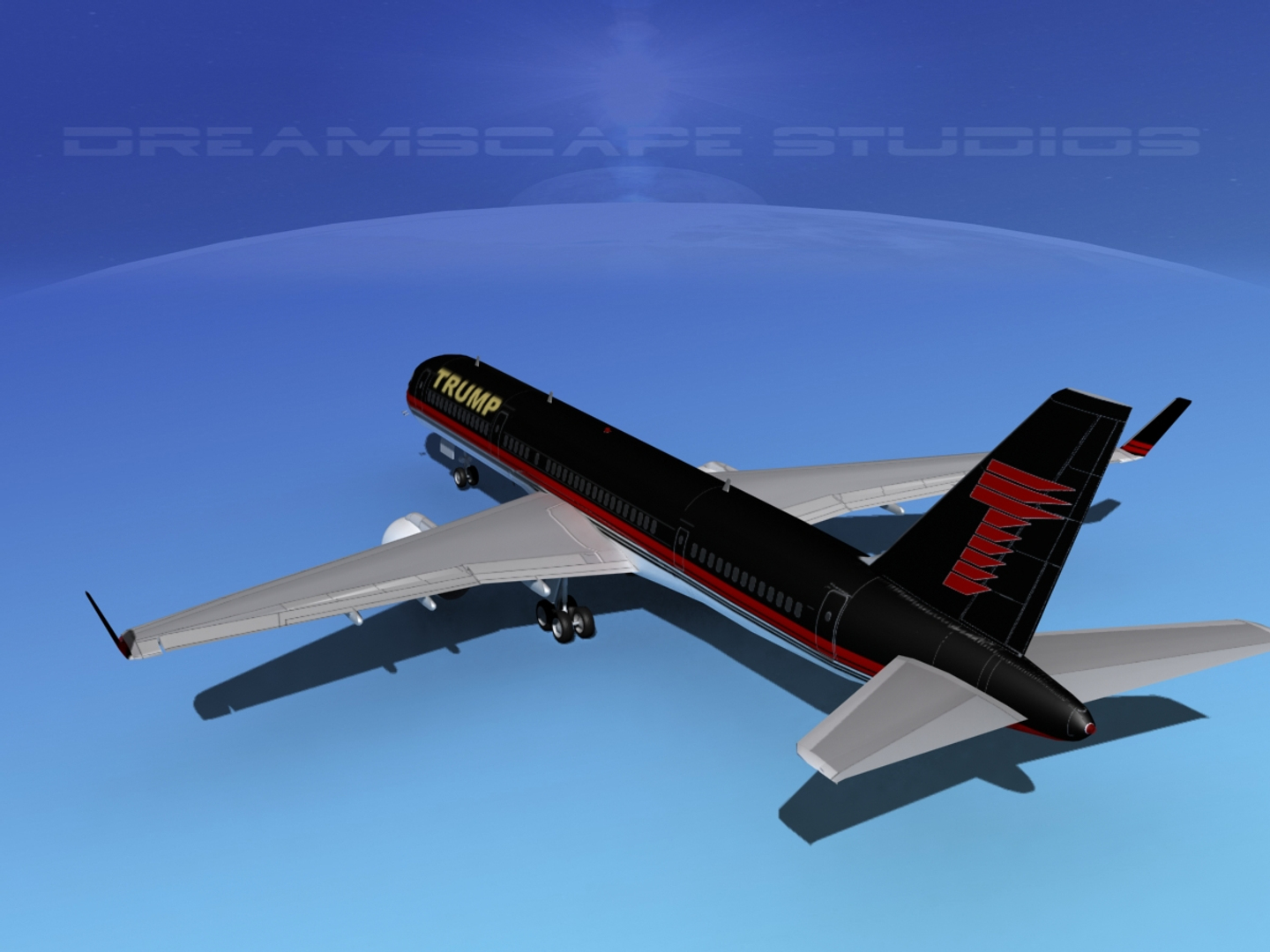 3d model trump boeing 757 aircraft airplane