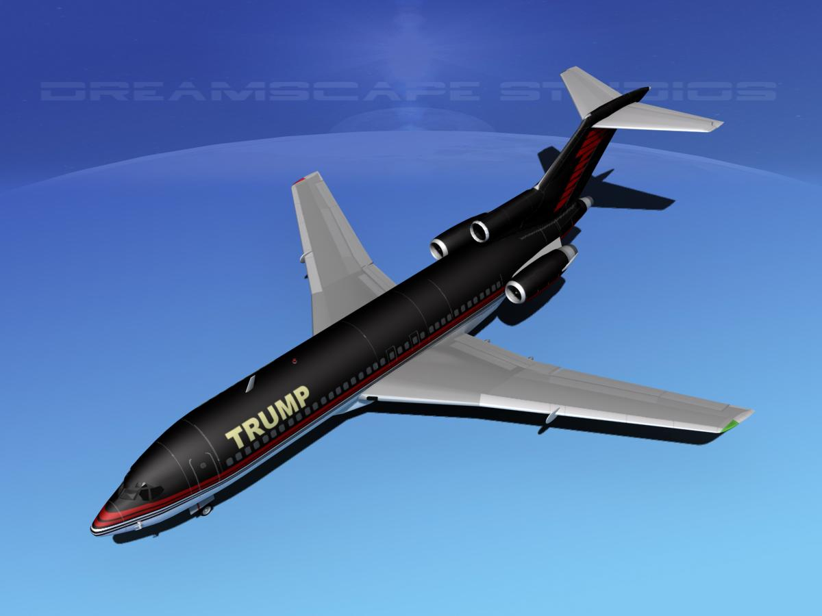 3d model trump boeing 757 aircraft airplane